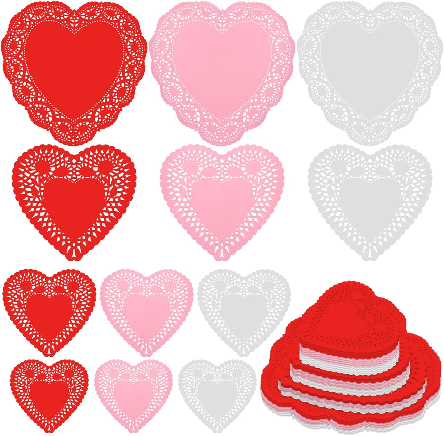 1000 Pcs Valentine Heart Doilies Valentines Day Paper Doilies for ...