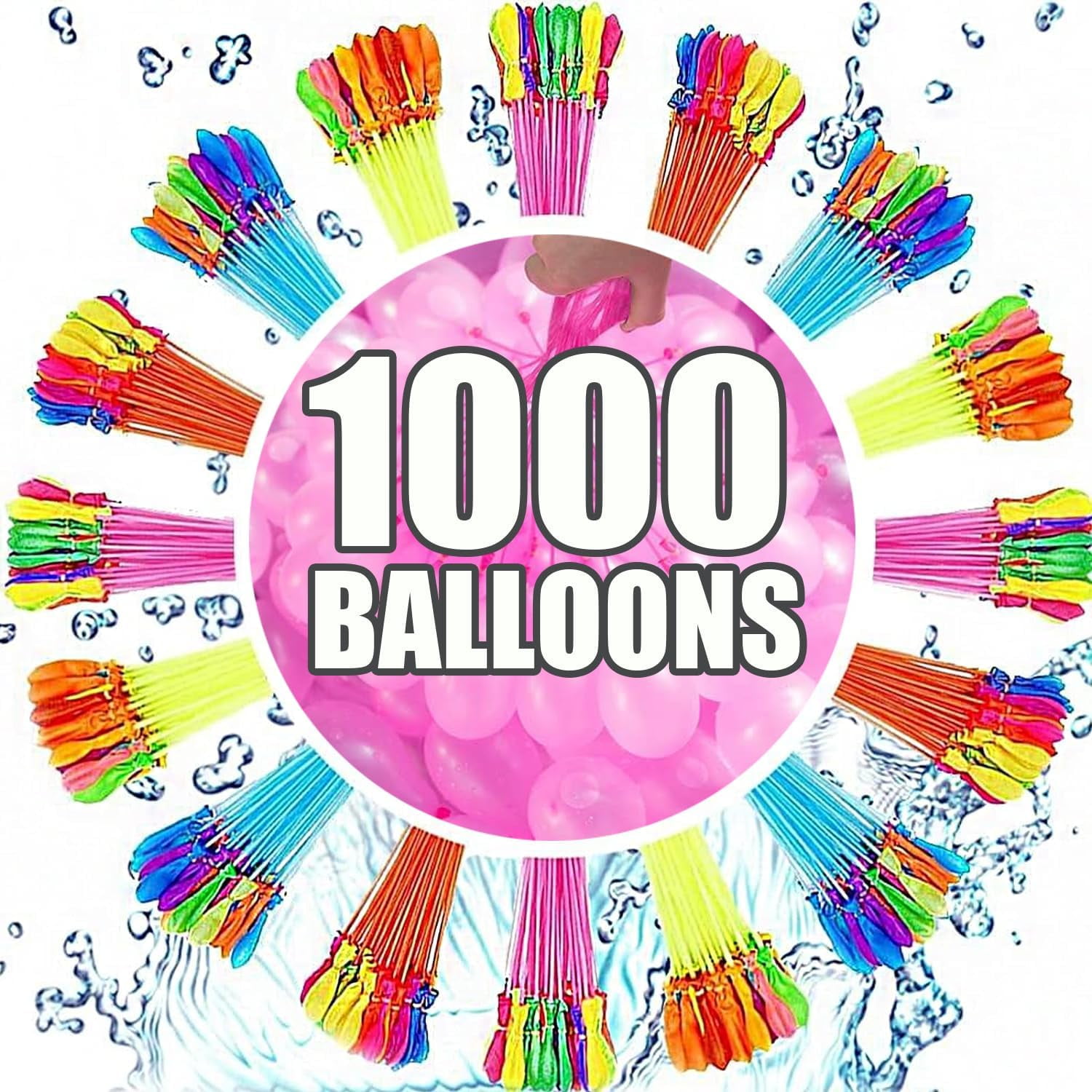 1000 Pcs Water Balloons Quick Fill Bulk Pack – Easy Fill & Tie ...