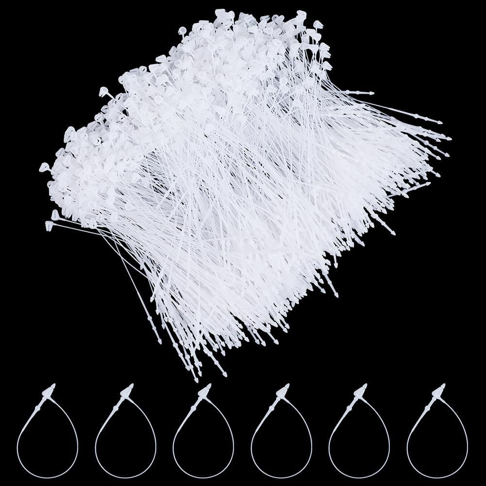 1000 Pcs White Plastic Fasteners Hang Tags 4inch Hang Tag Snap Lock ...
