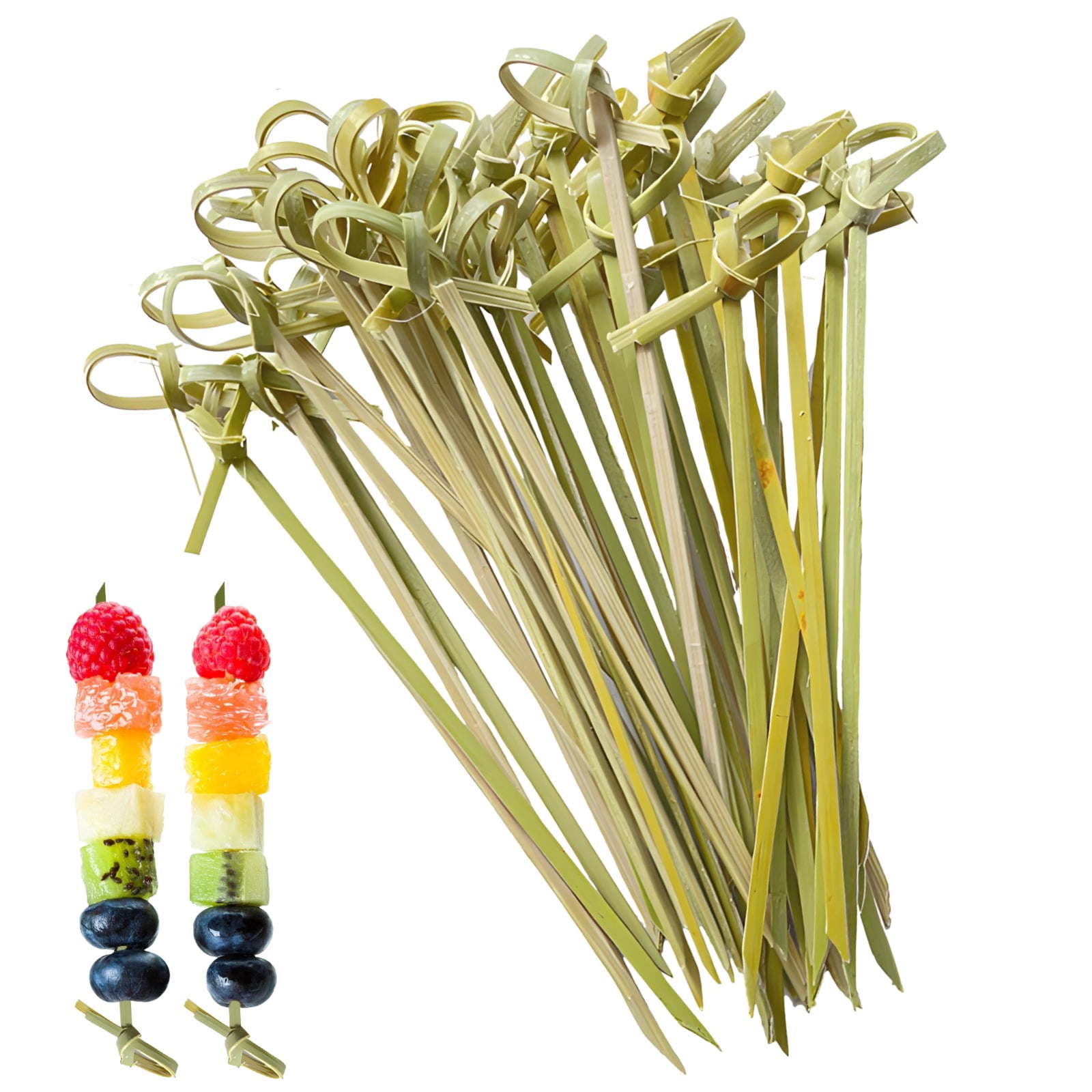1000 Pcs Wood Cocktail Picks, Wooden Appetizer Toothpicks, Green Bow ...