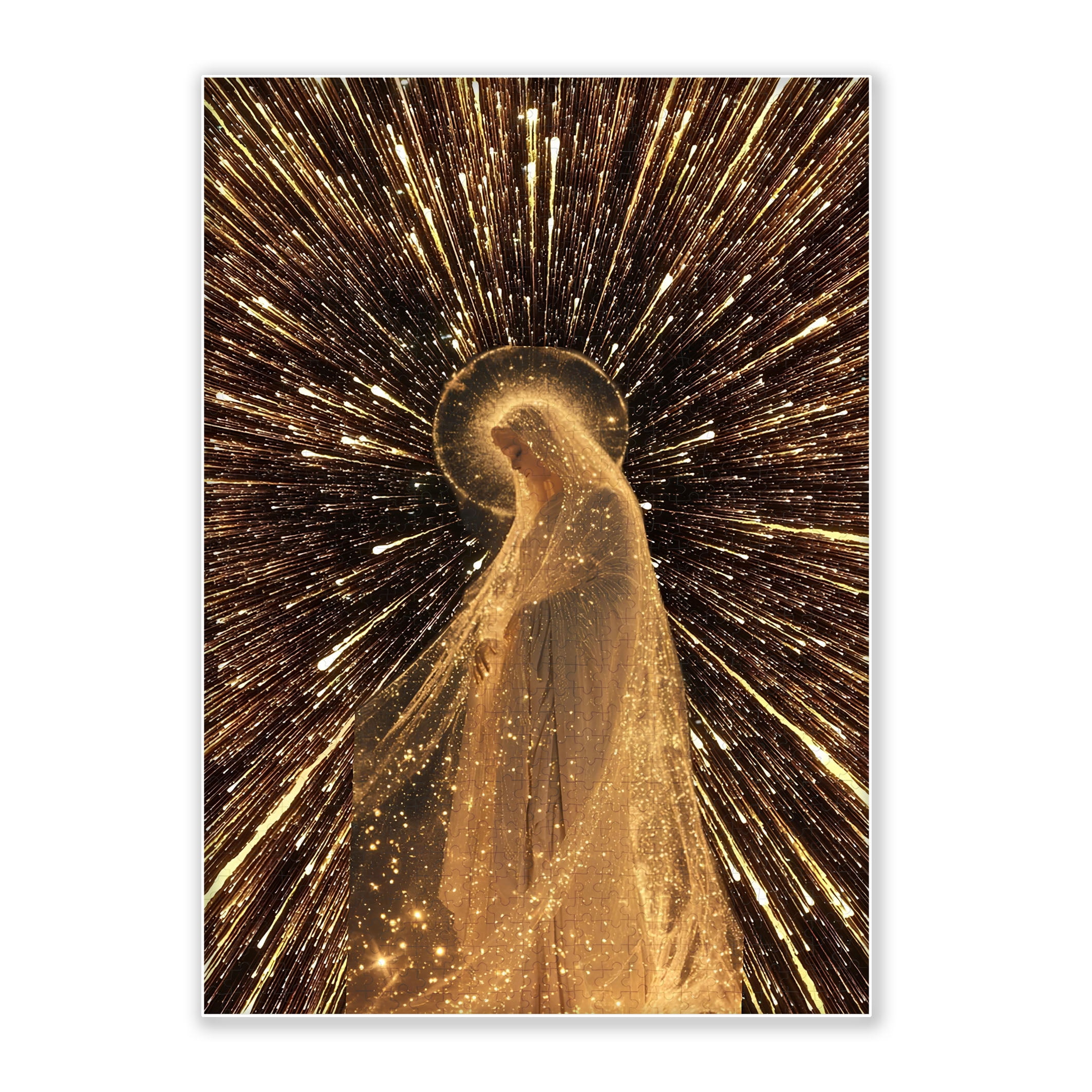 1000-Piece Adult Wood Jigsaw Puzzle, Divine Virgin Mary with Golden ...