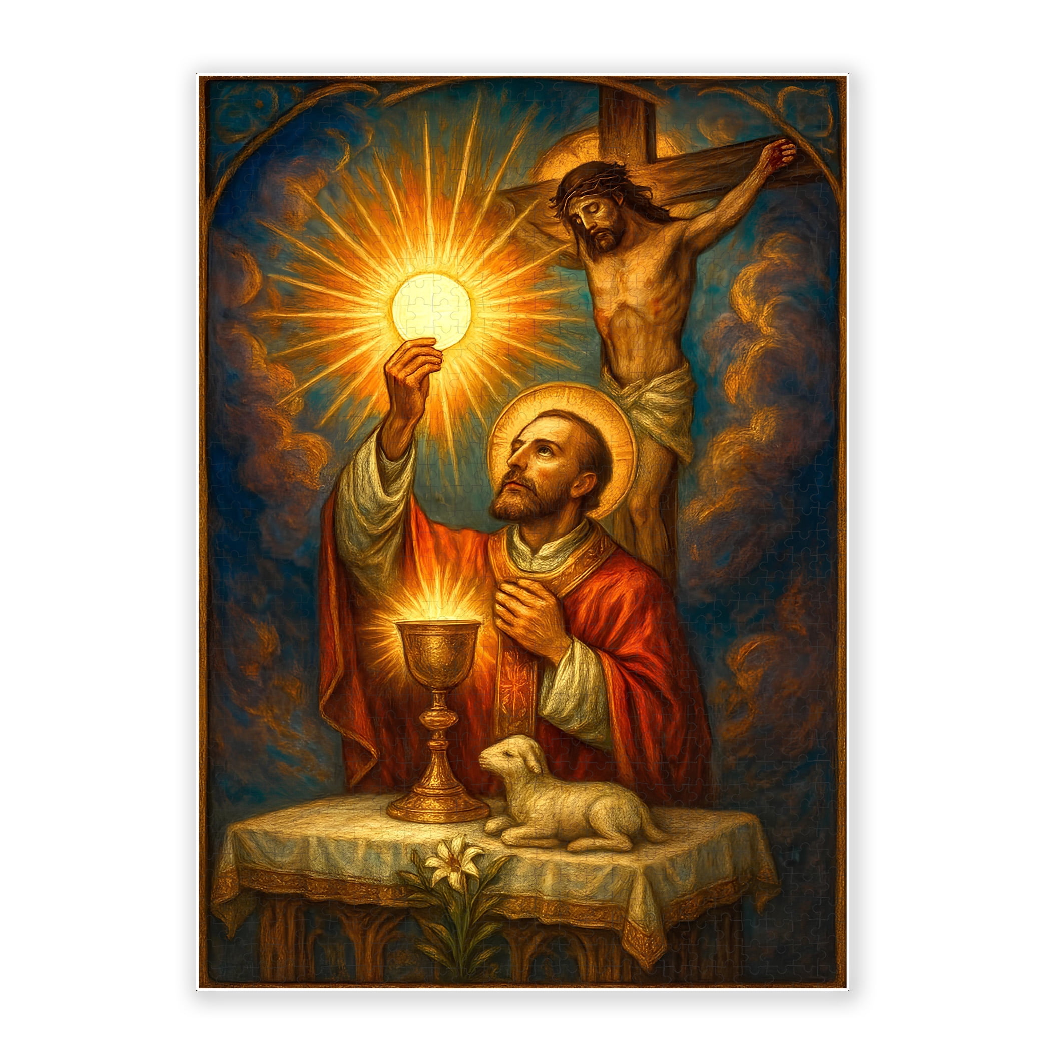 1000-Piece Adult Wood Jigsaw Puzzle, Eucharistic Devotion with Priest ...