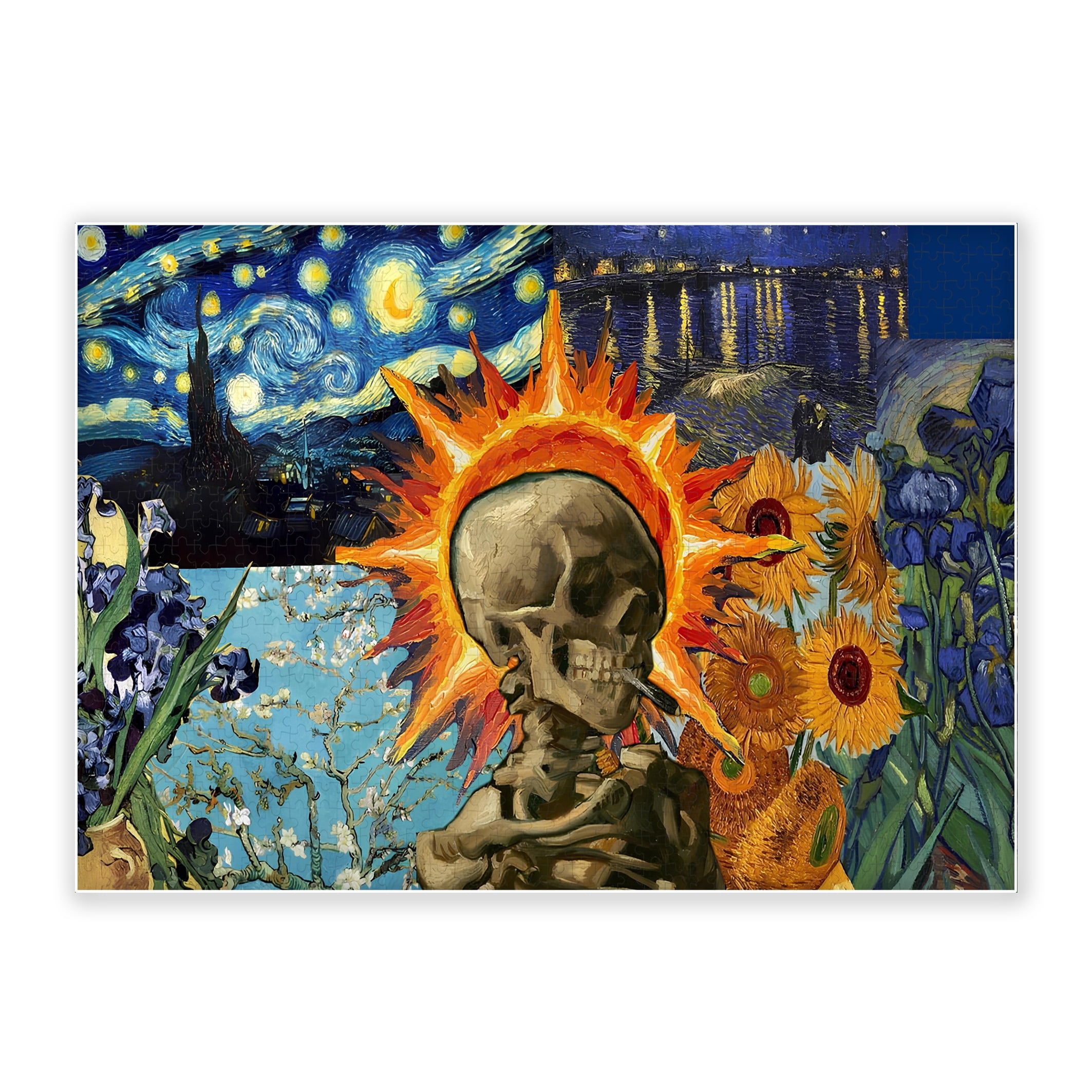 1000-Piece Adult Wood Jigsaw Puzzle, Van Gogh Collage with Smoking ...