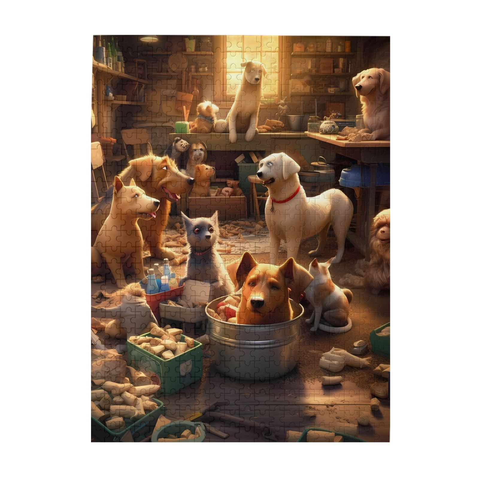 1000 Piece Artisan Dogs Workshop Wooden Jigsaw Puzzle For Adults ...