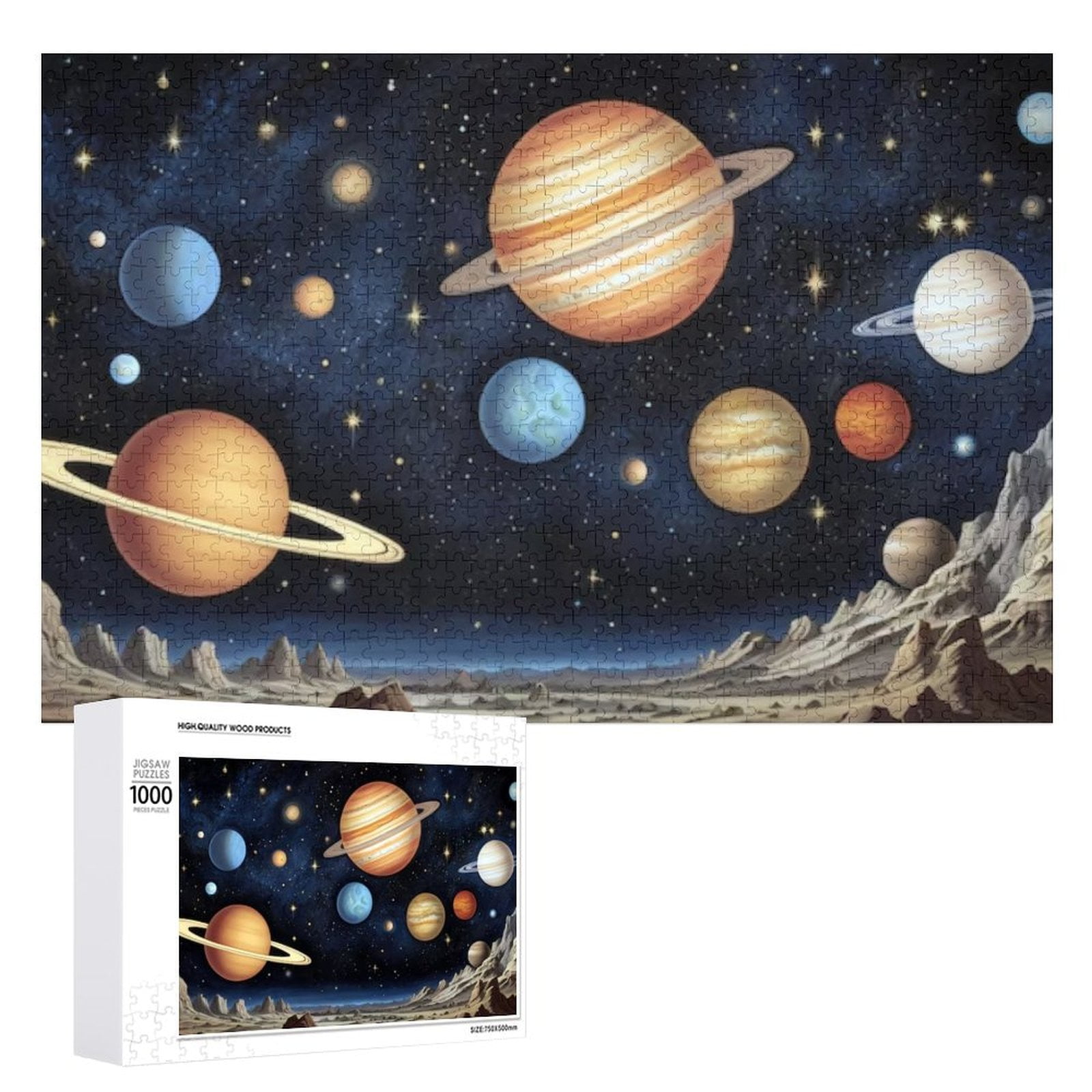 1000-Piece Cosmic Planet Jigsaw Puzzle – Precision Fit, Ideal for Family Fun and Relaxation Time ...