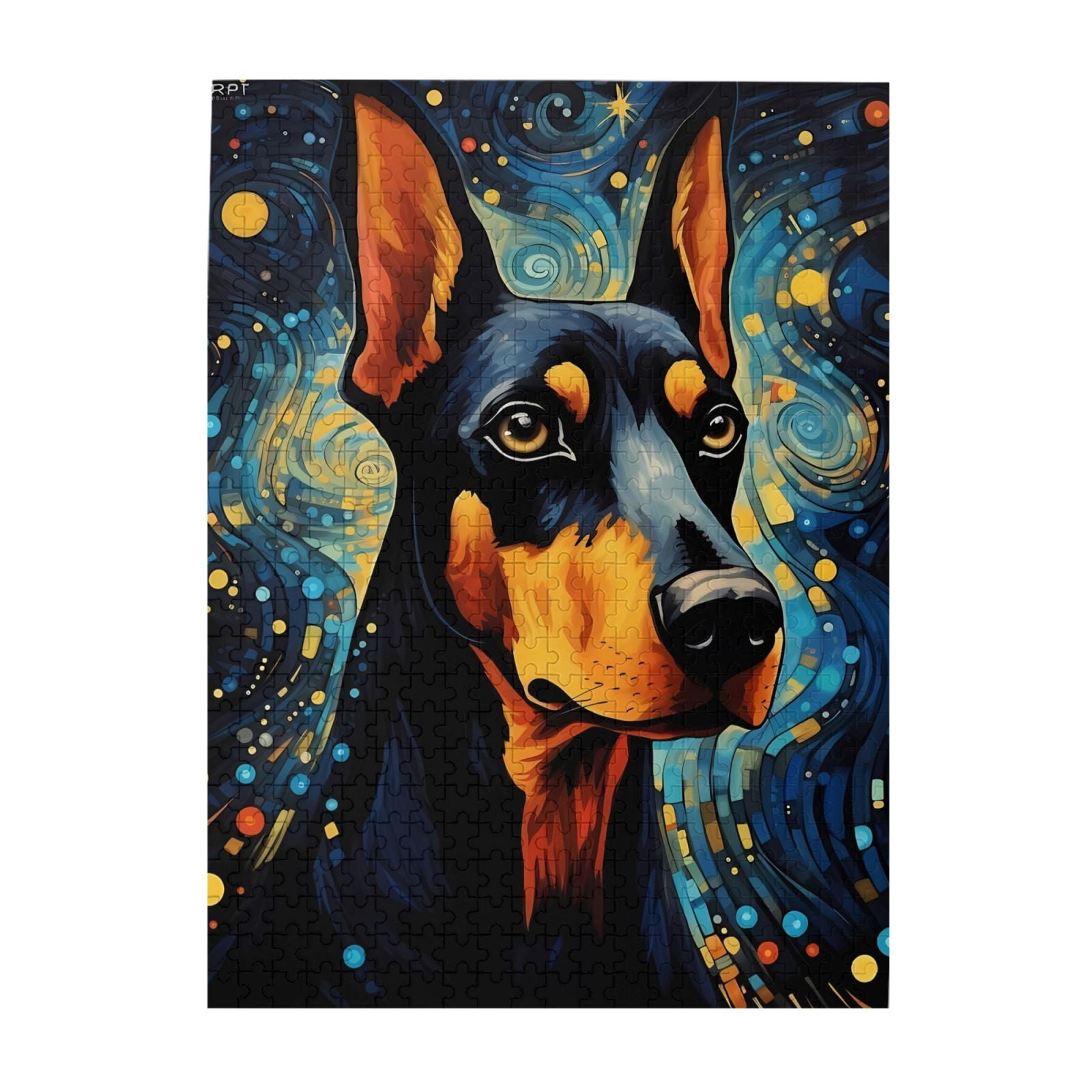 1000 Piece Doberman Jigsaw Puzzle For Adults Vibrant Starry Night Style ...