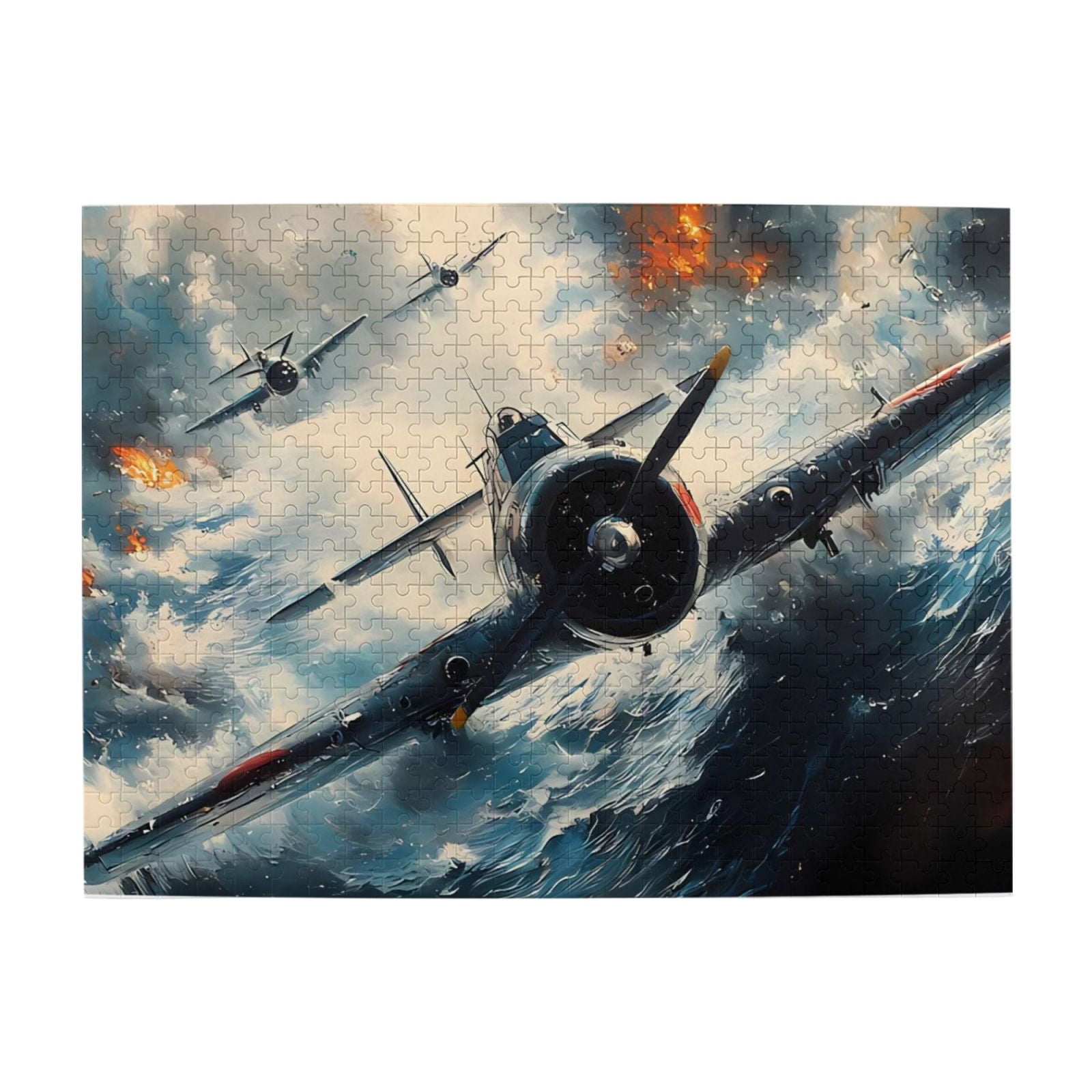 1000 Piece Dramatic WWII Fighter Planes Wooden Jigsaw Puzzle For Adults ...