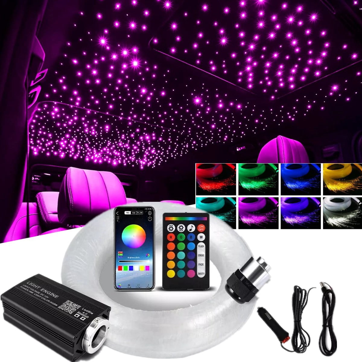 1000-Piece Fiber Optic Star Ceiling Lights Kit for Car Roof & Home ...