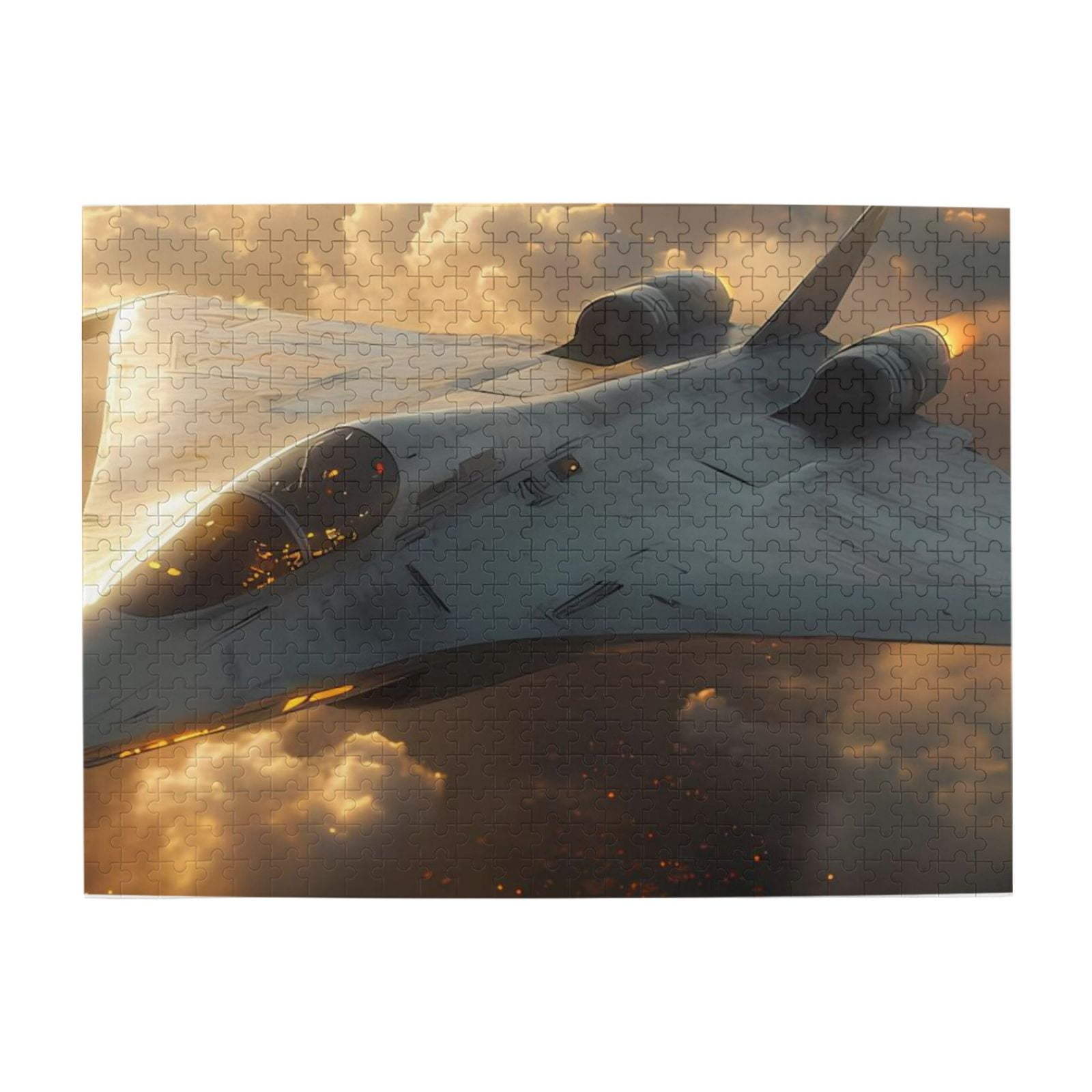 1000 Piece Fighter Jet In Golden Clouds Jigsaw Puzzle For Adults – Epic ...