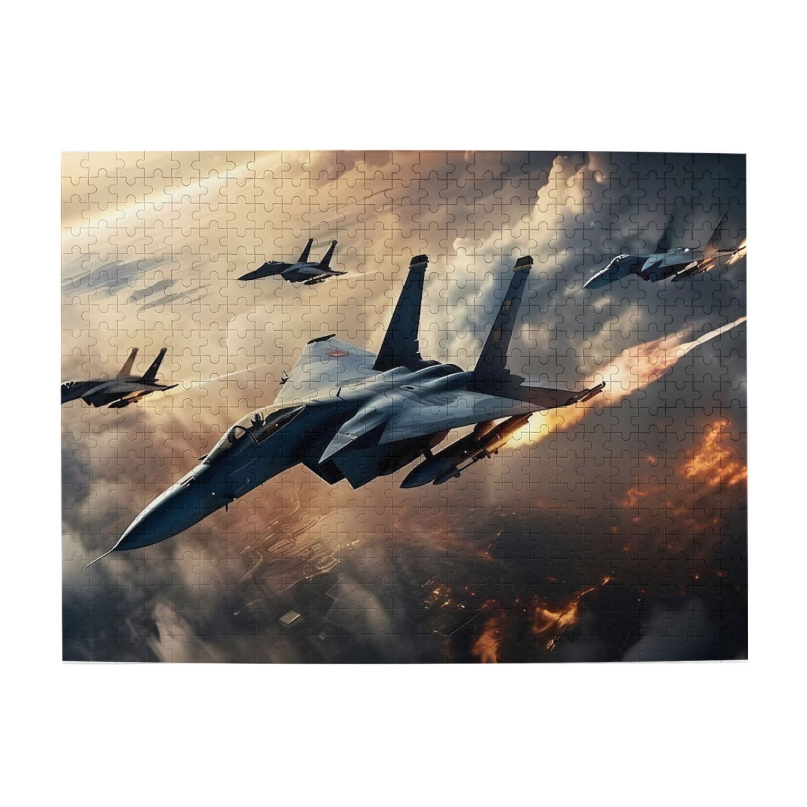 1000 Piece Fighter Jet Jigsaw Puzzle For Adults Dynamic Military ...
