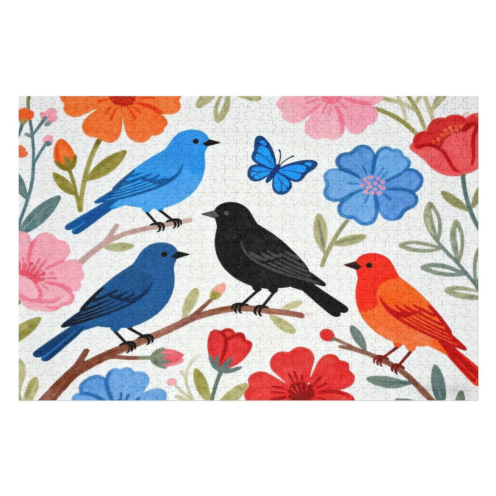 1000 Piece Flower Bird Puzzle for Adults – Nature and Floral-Themed ...