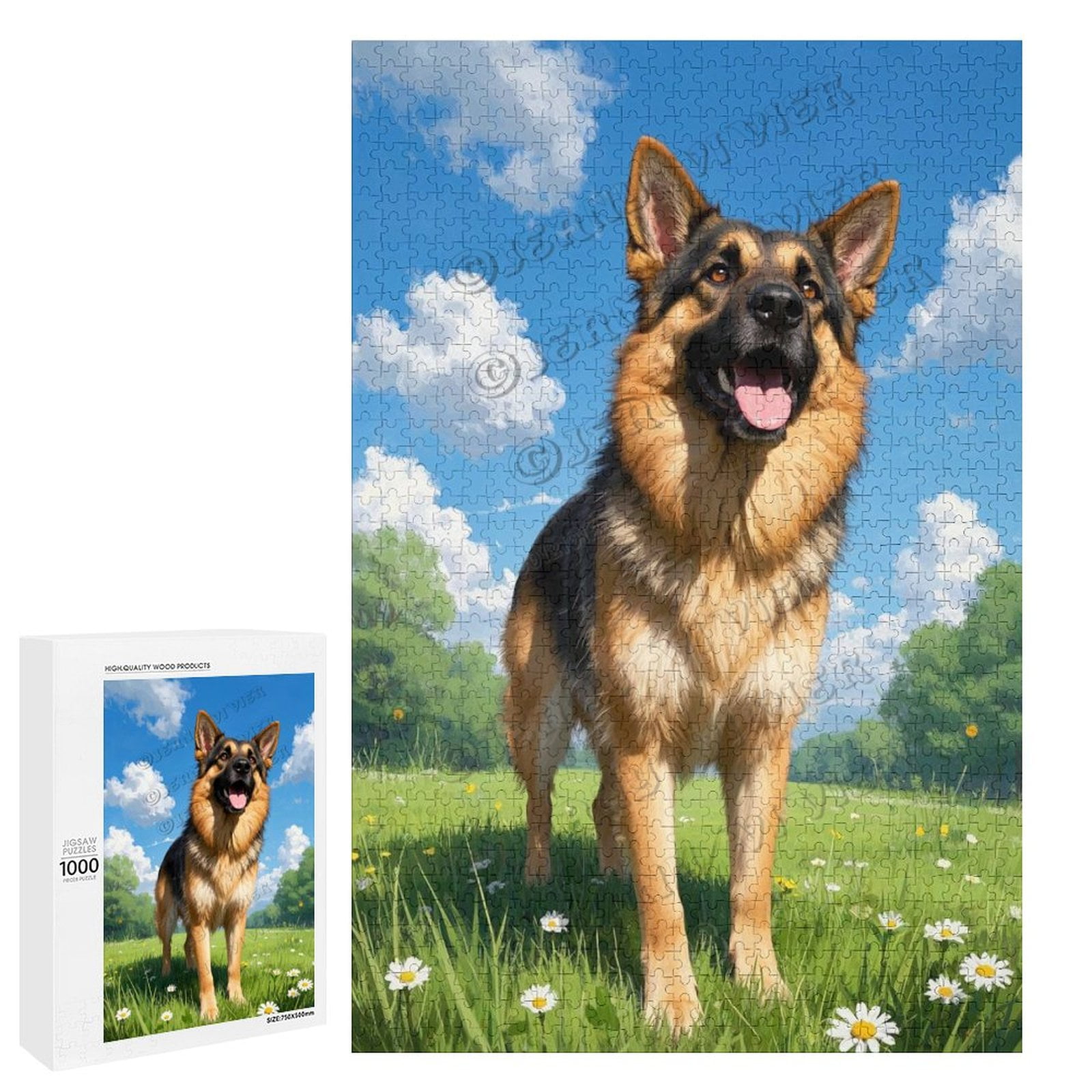 1000 Piece German Shepherds Dog Wooden Jigsaw Puzzle, Celebrate Your ...