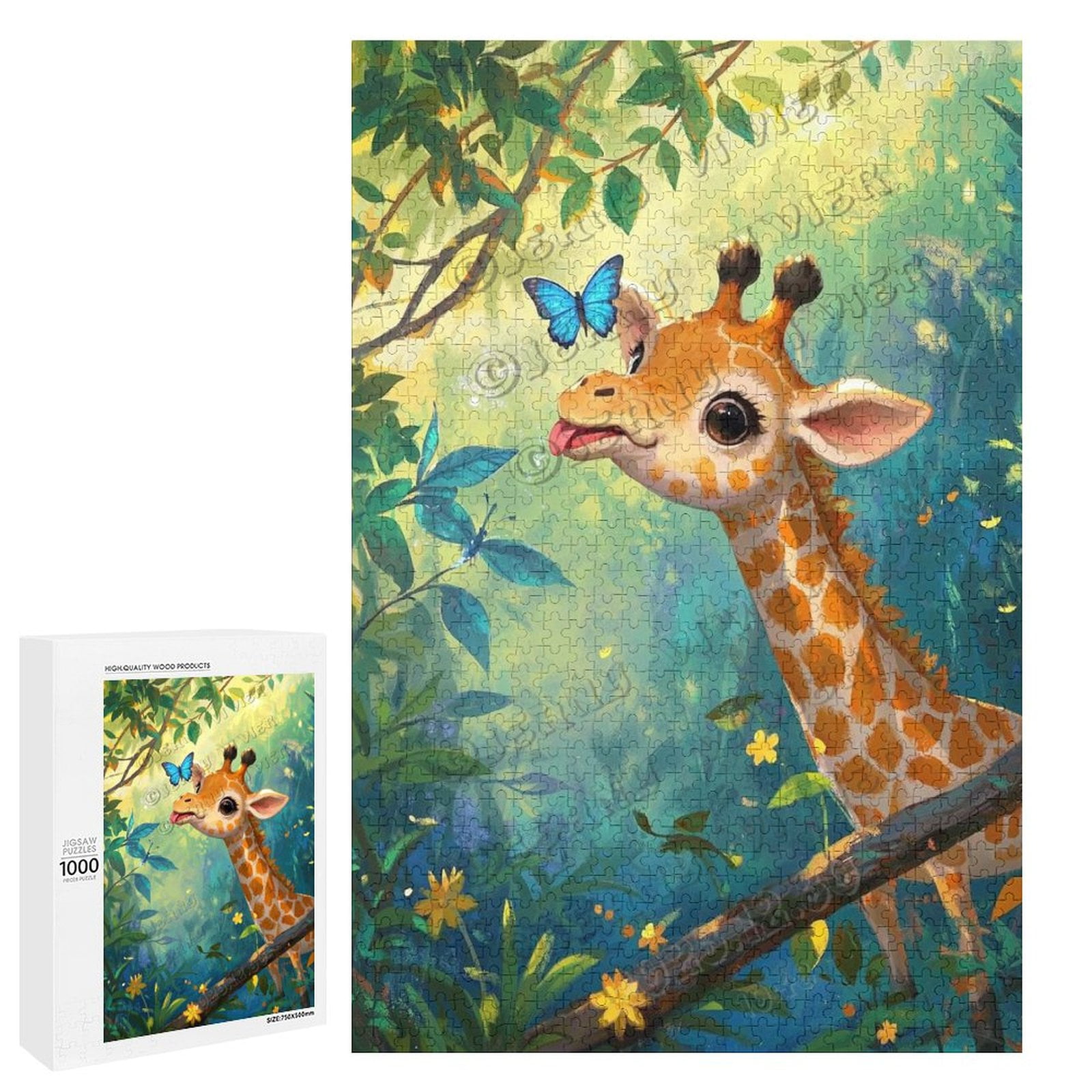 1000 Piece Giraffe Puzzle – Cartoon Giraffe Decor | Relaxing Puzzle for Giraffe Lovers, Great ...