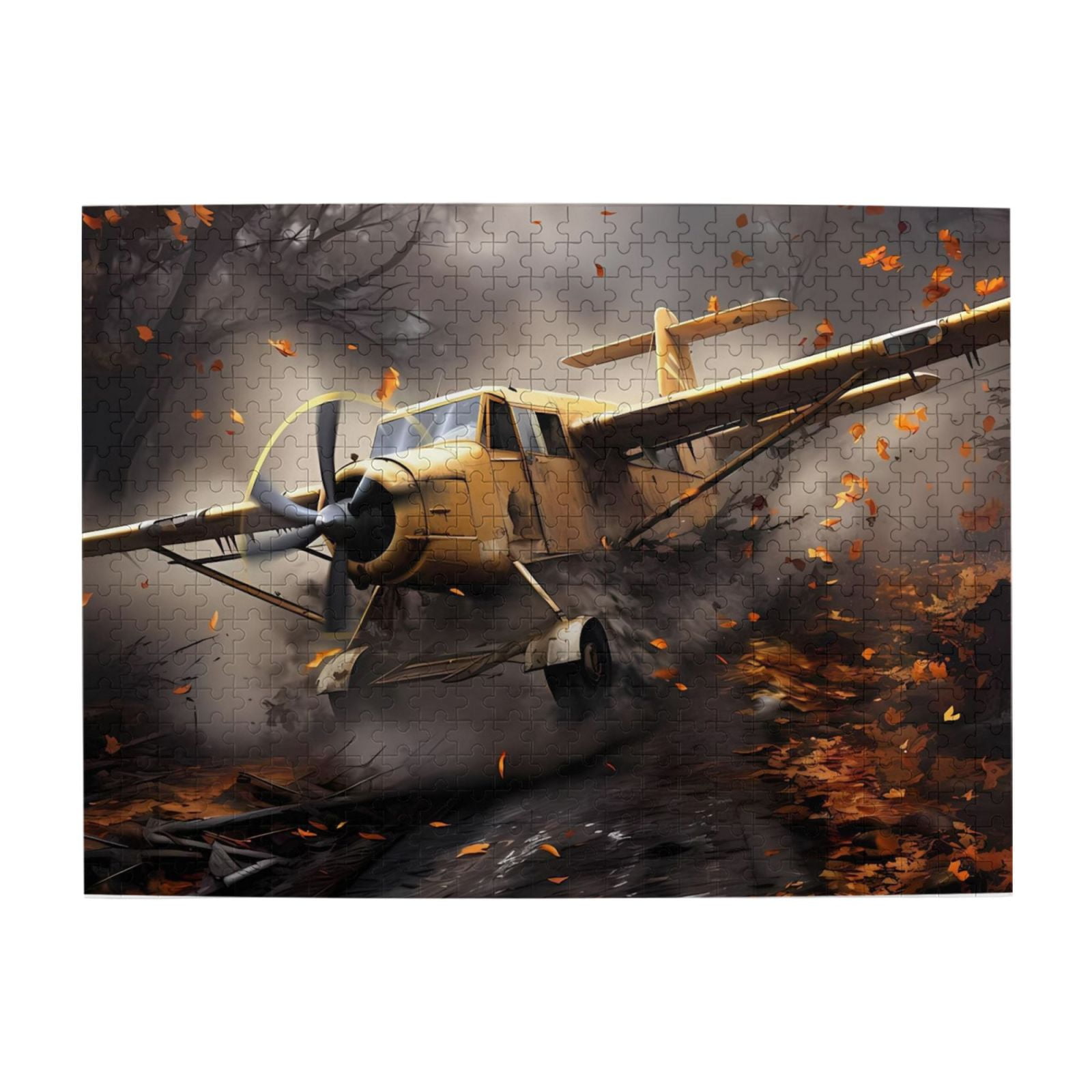 1000 Piece Golden Vintage Propeller Plane Jigsaw Puzzle For Adults ...