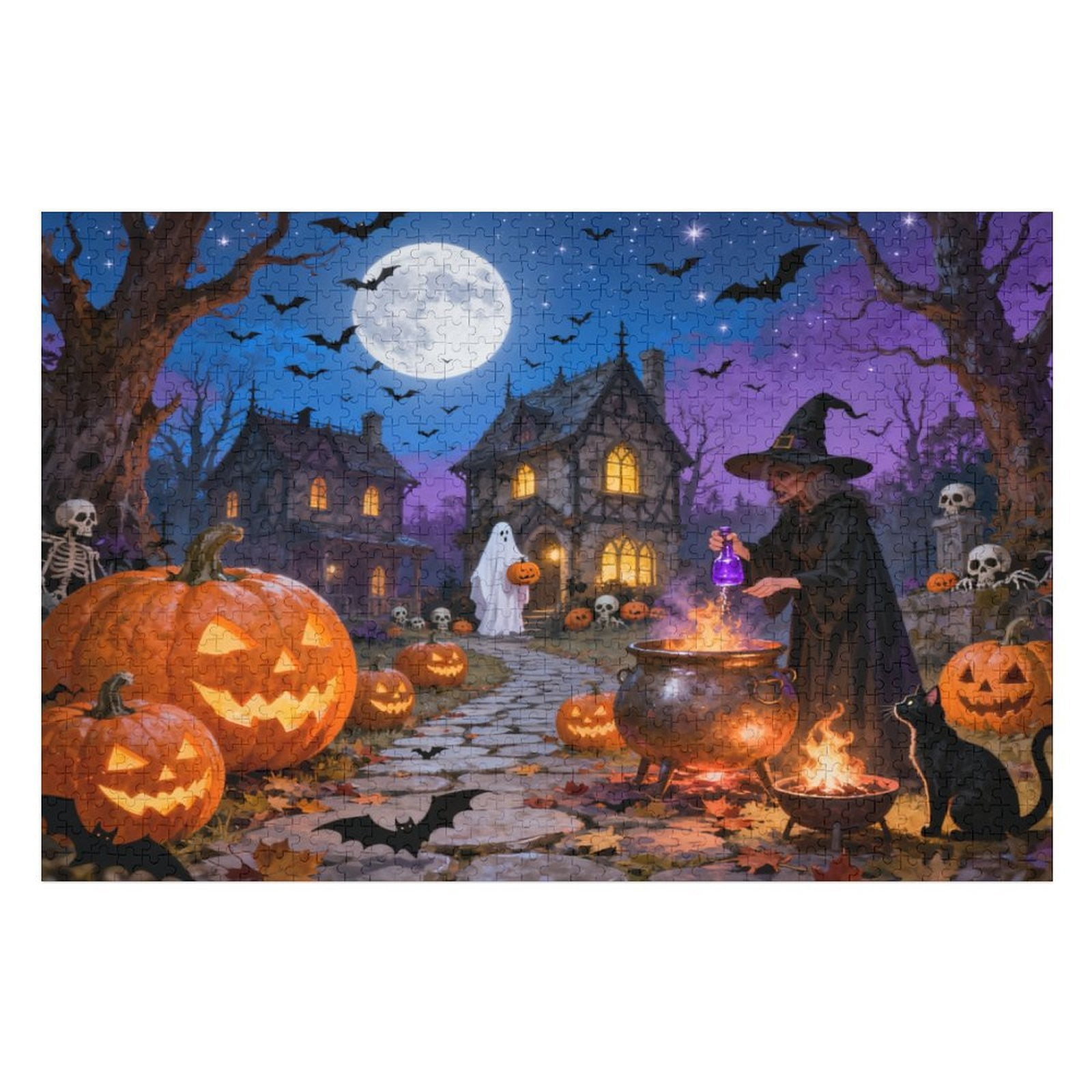 1000 Piece Halloween Witchfire Hearth Puzzle for Adults – Fun Horror ...