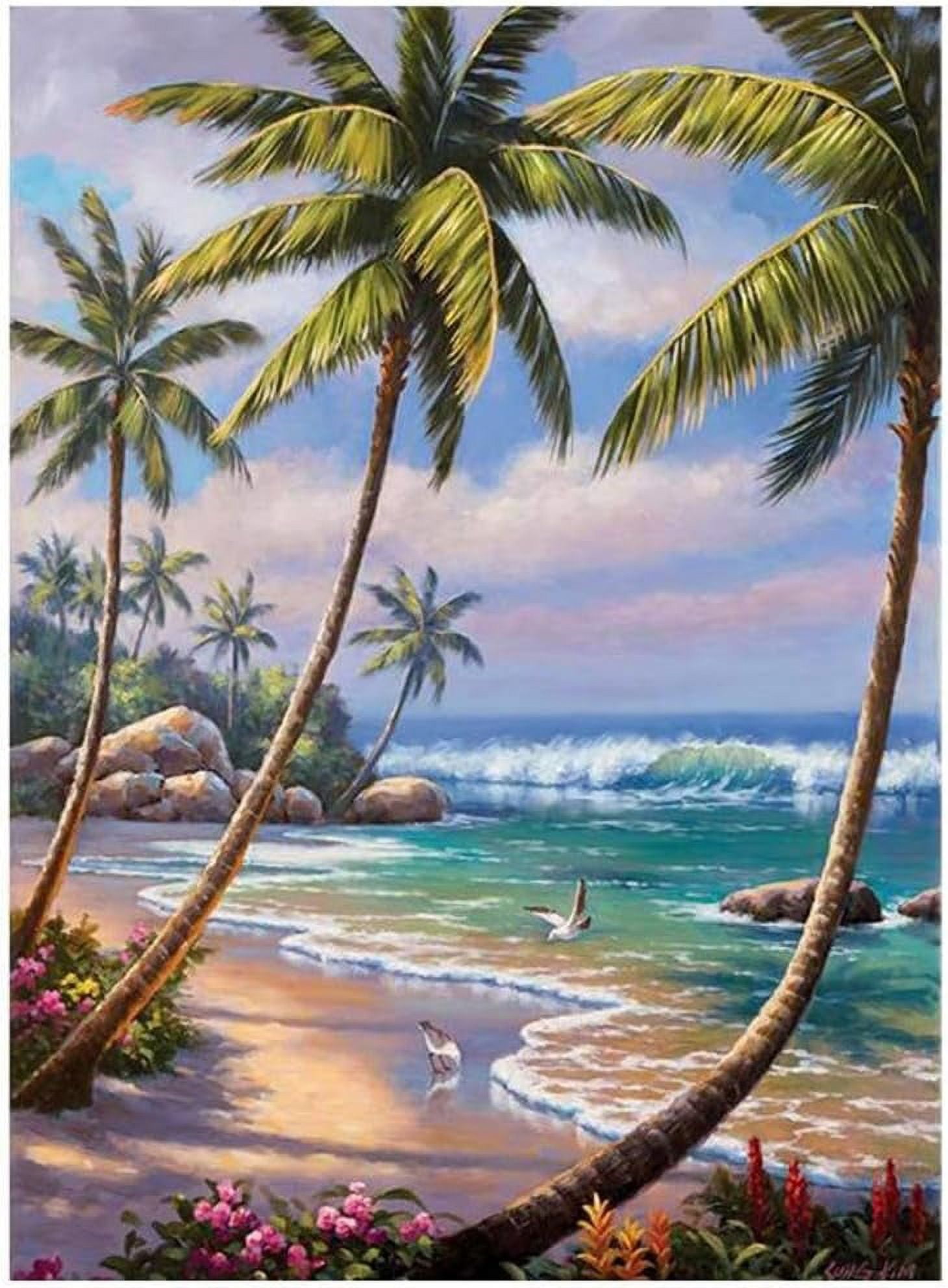 1000 Piece Jigsaw Puzzle for Adults Coconut Tree Wooden Puzzles Beach ...