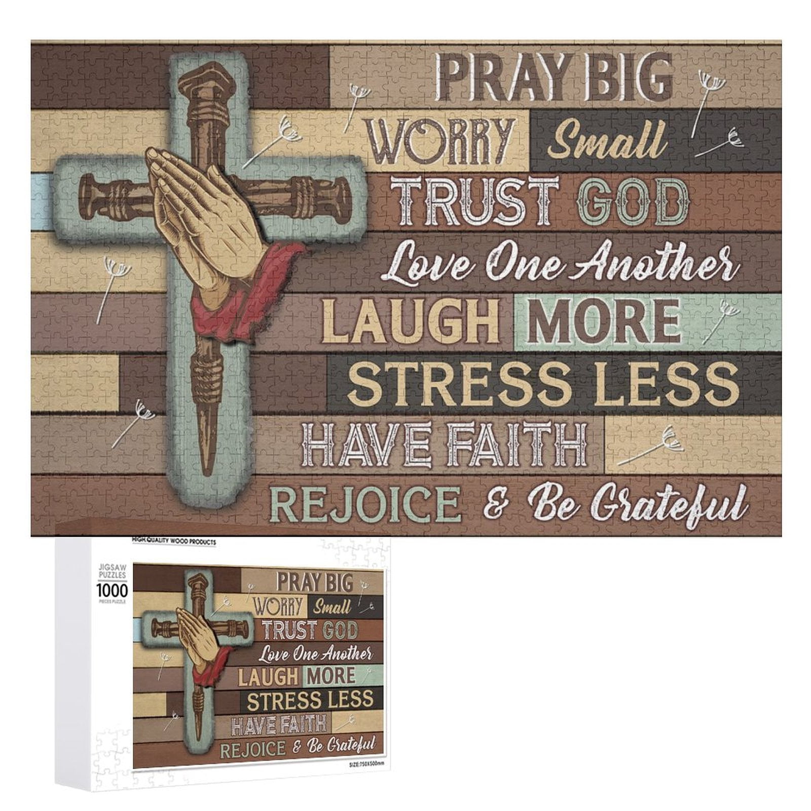 1000 Piece Jigsaw Puzzle for Adults and Families - Pray Big Worry Small ...