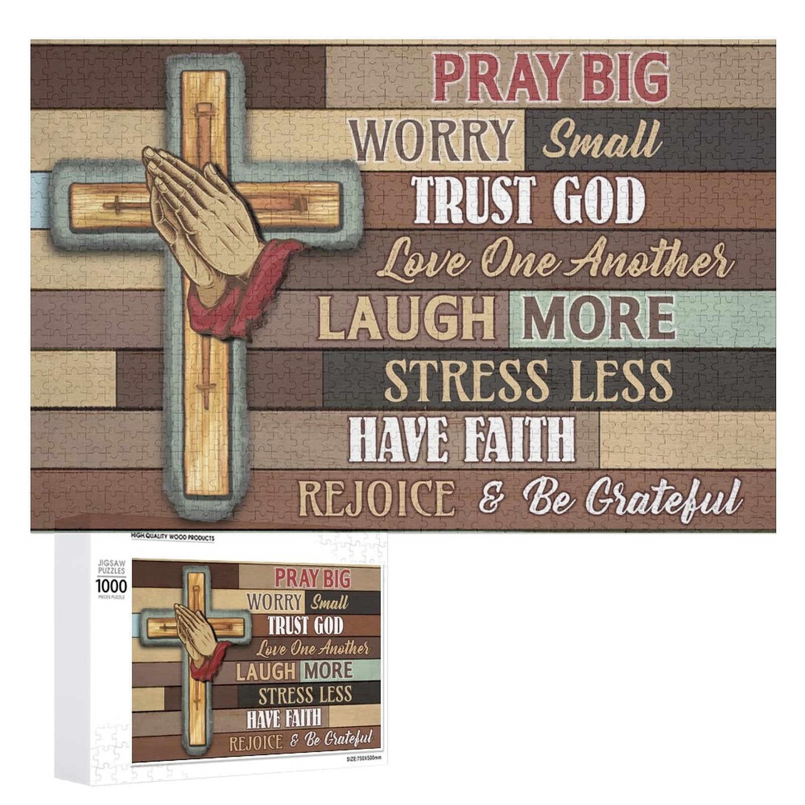 1000 Piece Jigsaw Puzzle for Adults and Families - Pray Big Worry Small ...