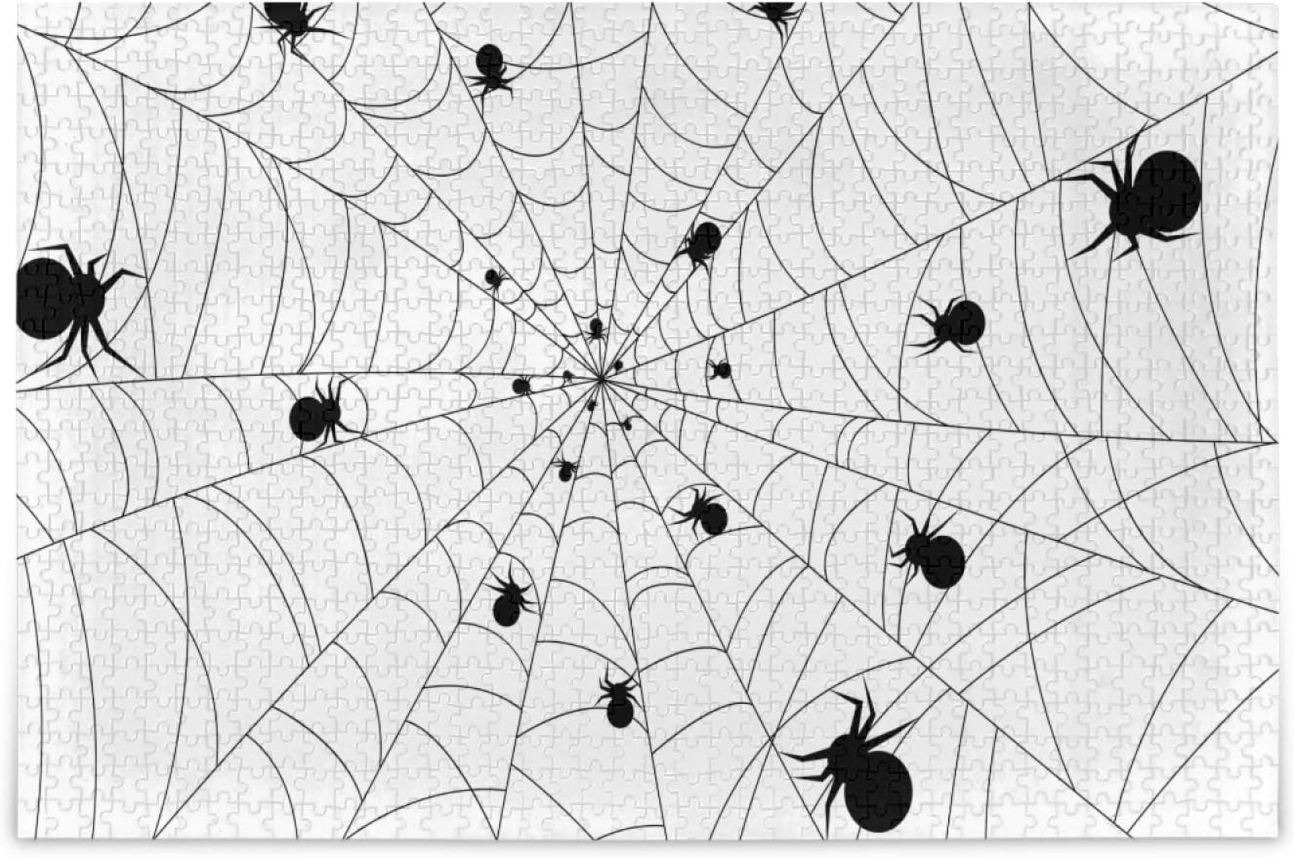 1000 Piece Jigsaw Puzzle for Adults Kids, Horror Spider Web Puzzle ...