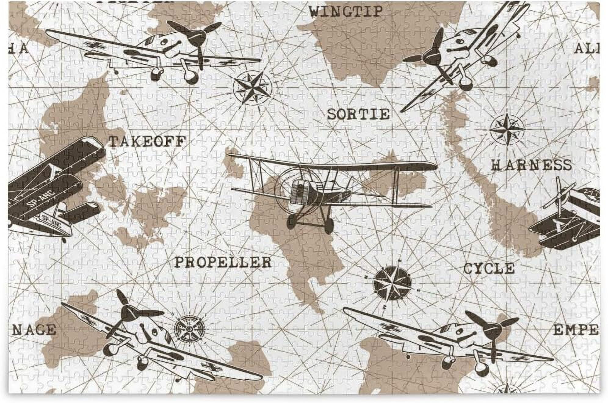 1000 Piece Jigsaw Puzzle for Adults Kids, Planes Puzzle Wooden Jigsaw ...