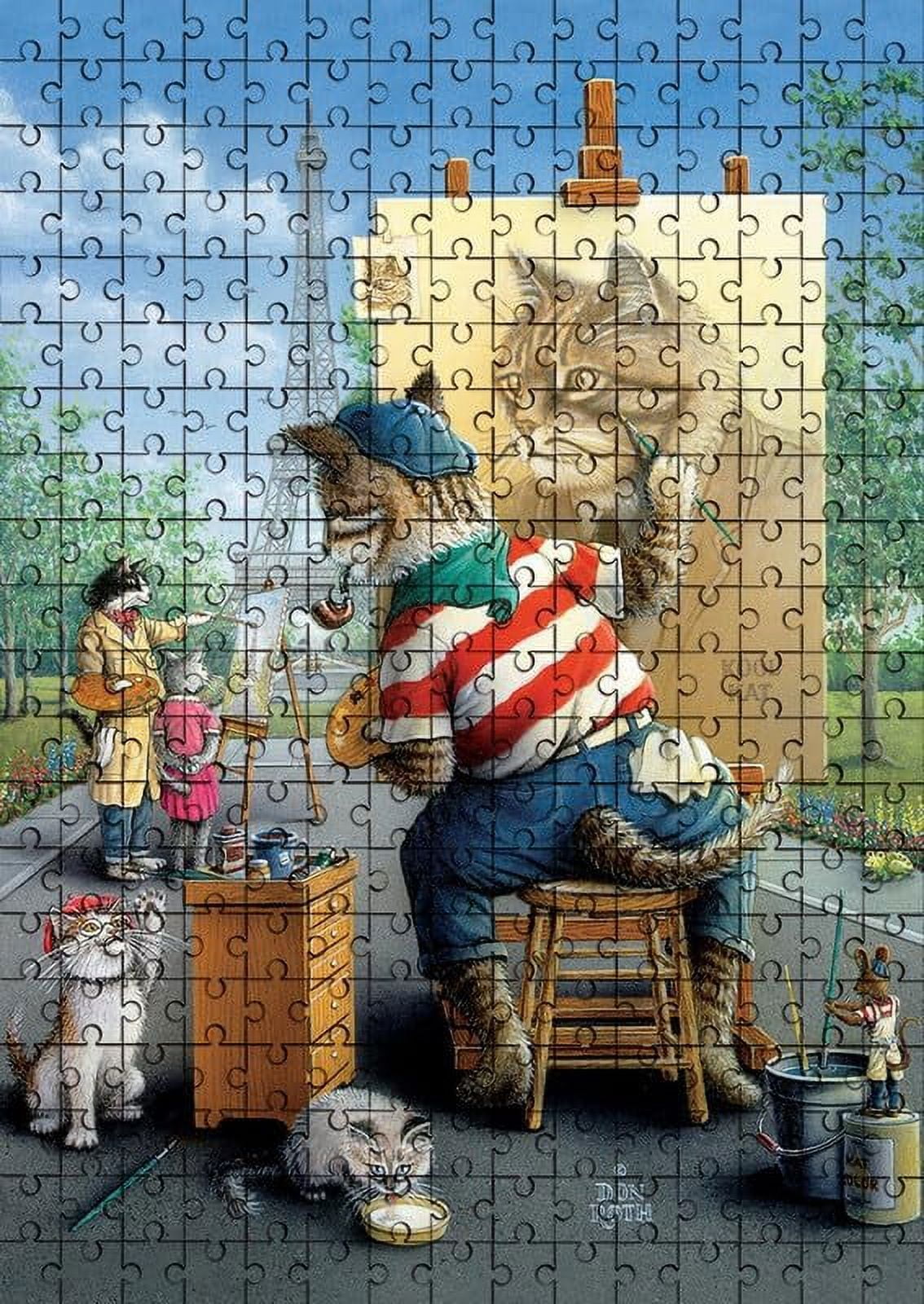1000 Piece Jigsaw Puzzle for Adults The Painter Cat Wooden Puzzle ...