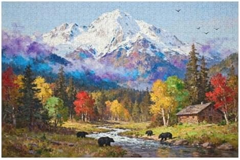 1000 Piece Jigsaw Puzzle, Bear Mountain Nature Wildlife Scene, Recycled ...