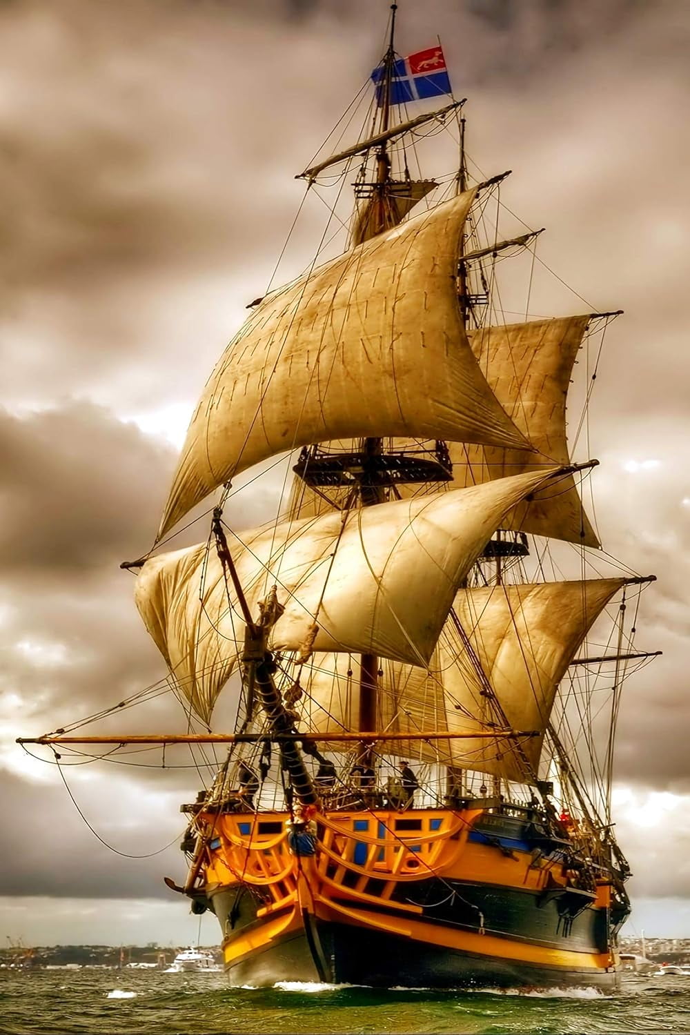 1000 Piece Jigsaw Puzzle Big Sailing Ship at Sea Art Paintings Puzzles ...