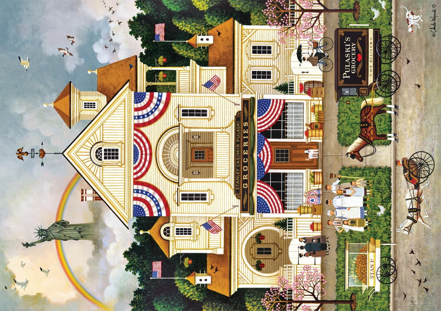1000 Piece Jigsaw Puzzle - Charles Wysocki - Lady Liberty's ...