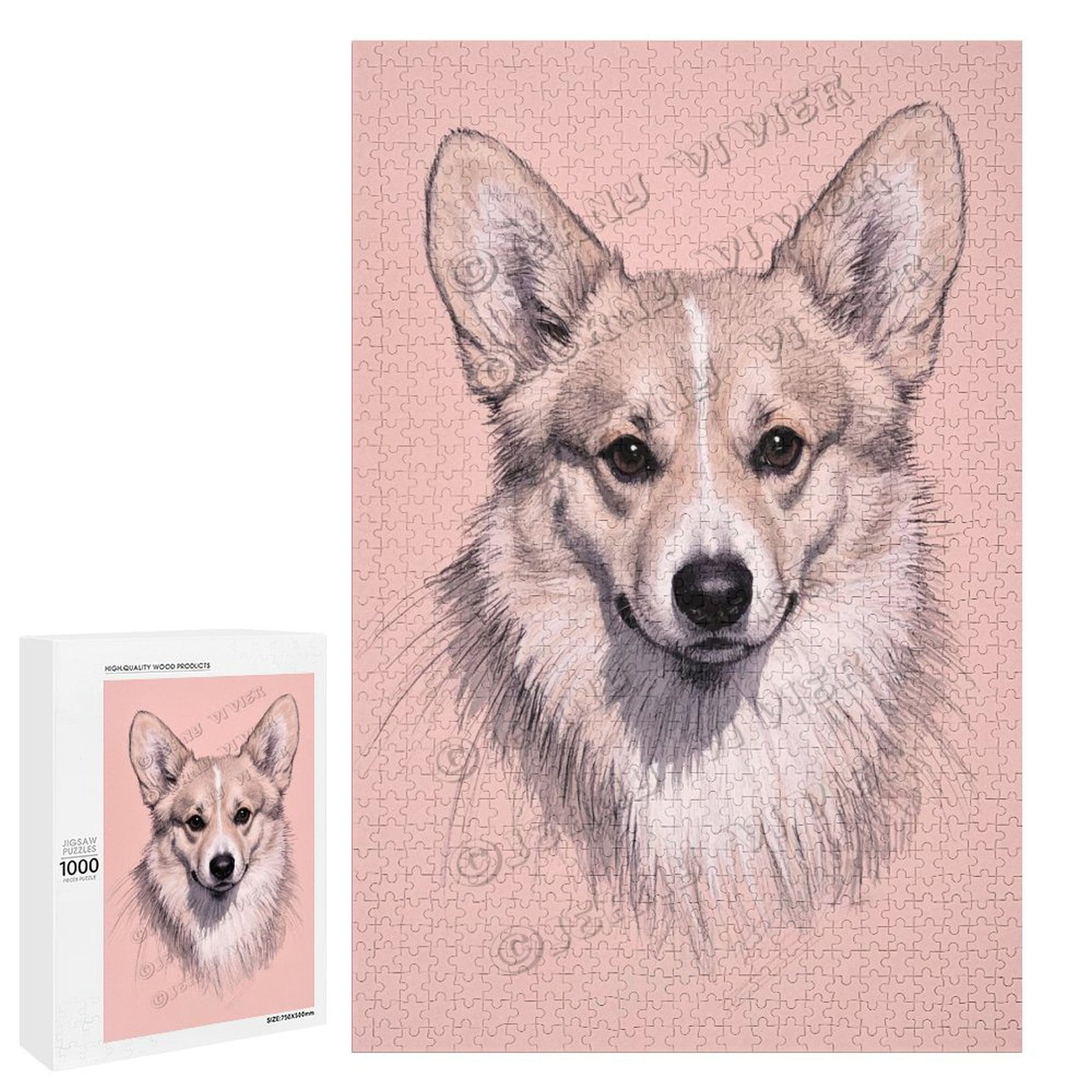 1000 Piece Jigsaw Puzzle – Corgi Portrait | Fun Puzzle for Dog Lovers ...