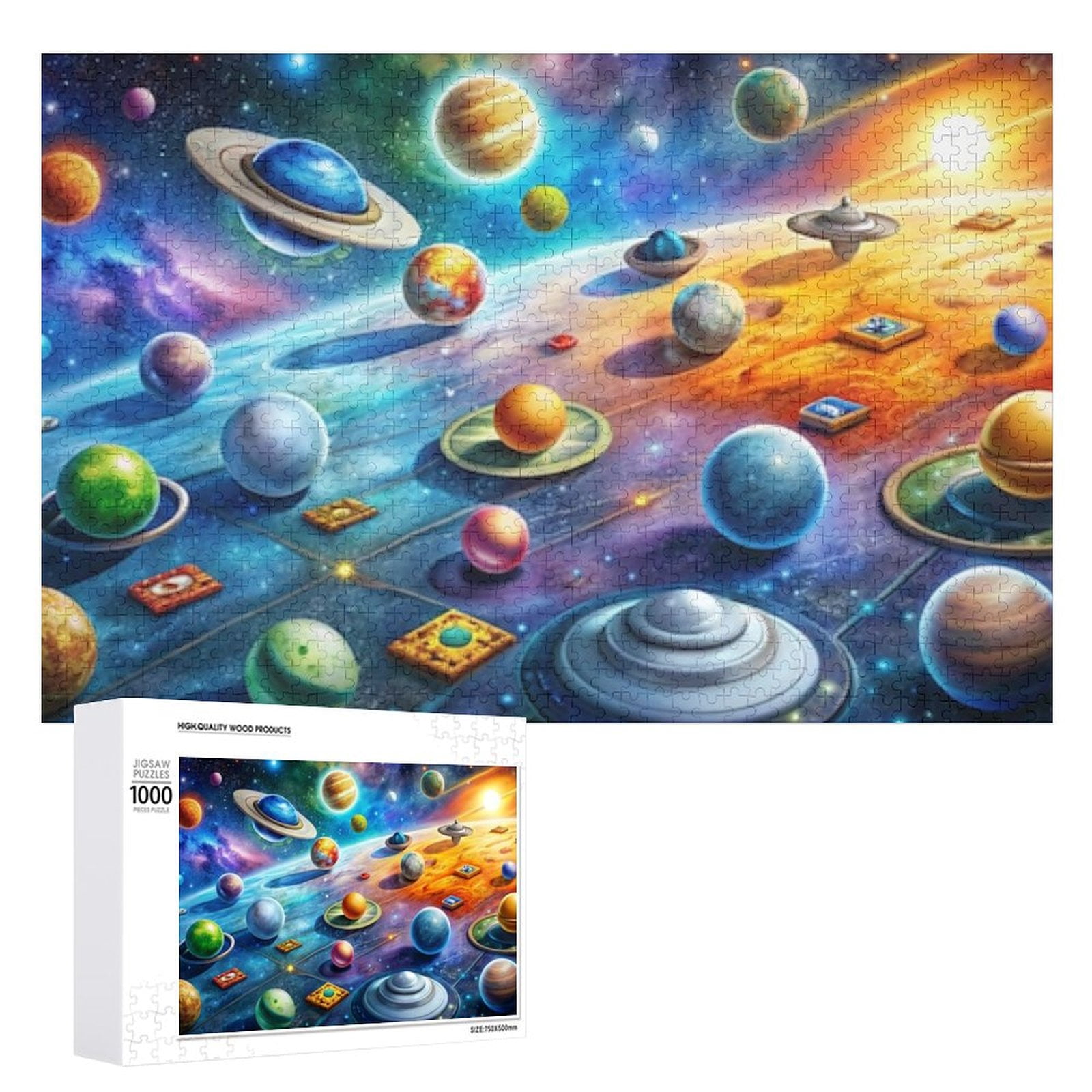 1000-Piece Jigsaw Puzzle – Cosmic Planet Design, Perfect for Family ...