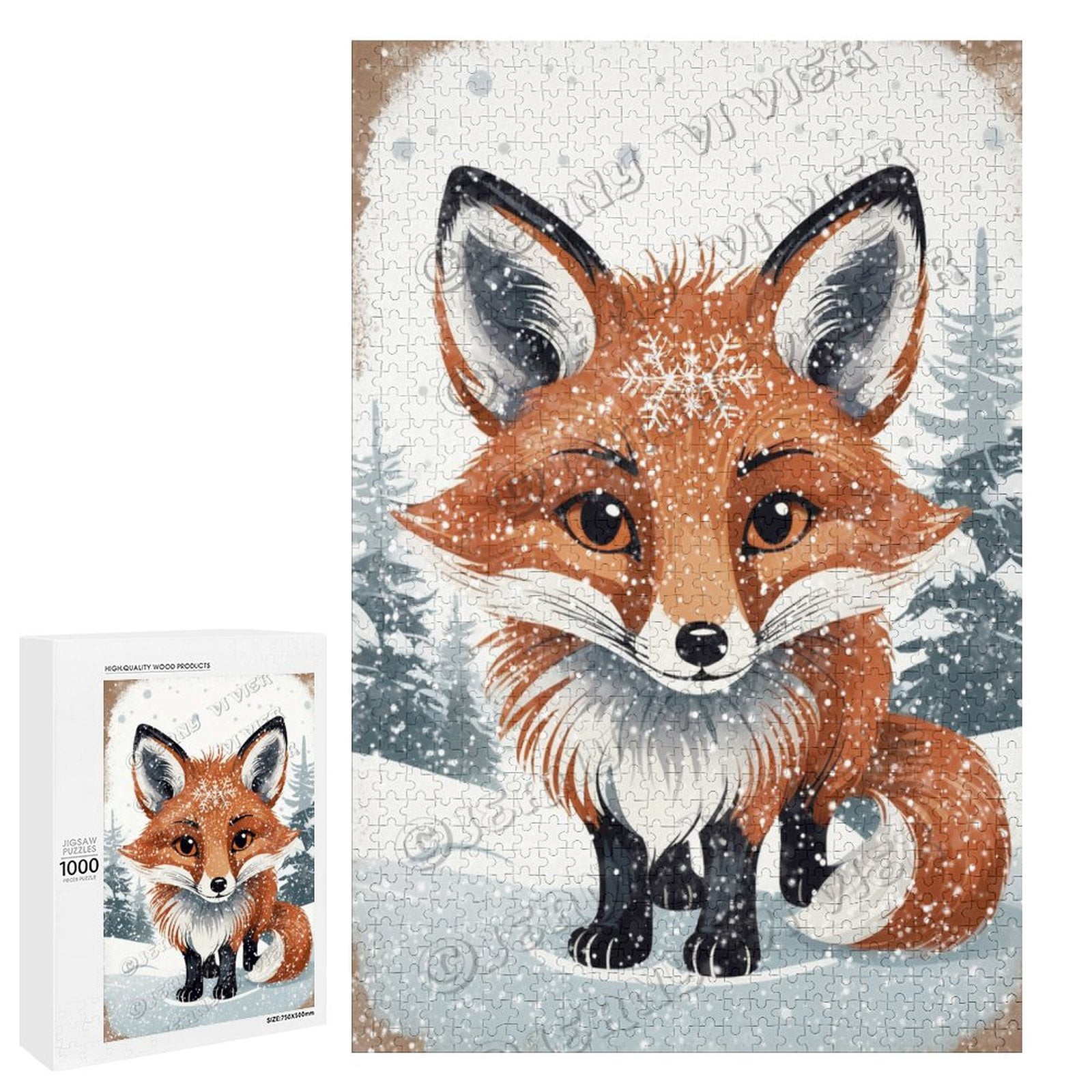 1000 Piece Jigsaw Puzzle – Cute Fox in the Snowy Forest | Perfect for ...