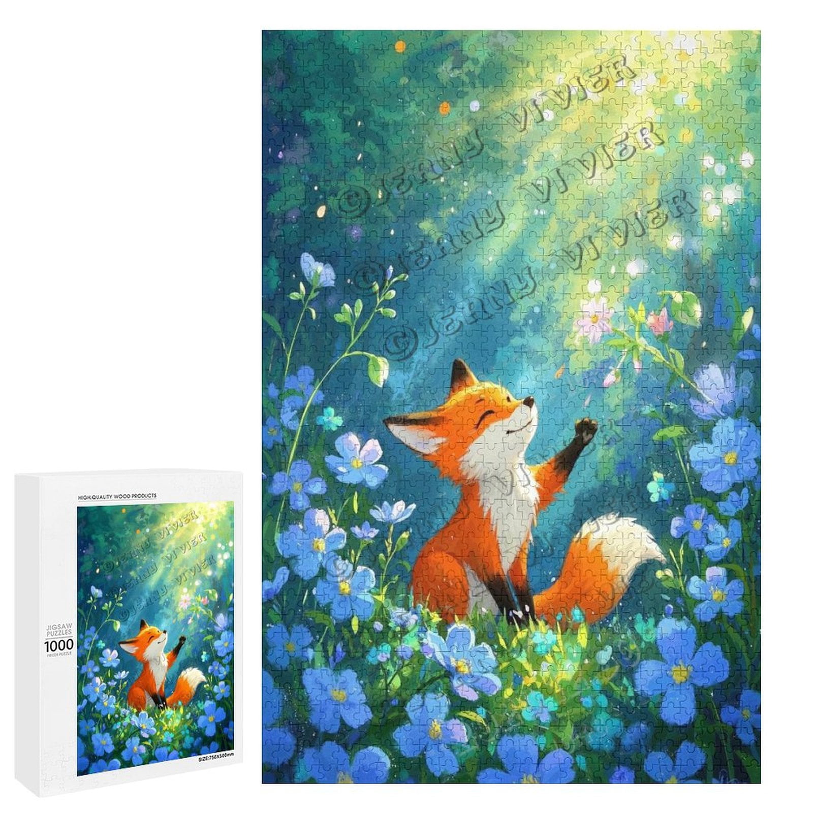 1000 Piece Jigsaw Puzzle – Cute Fox in the Forest – Wooden Puzzle for ...