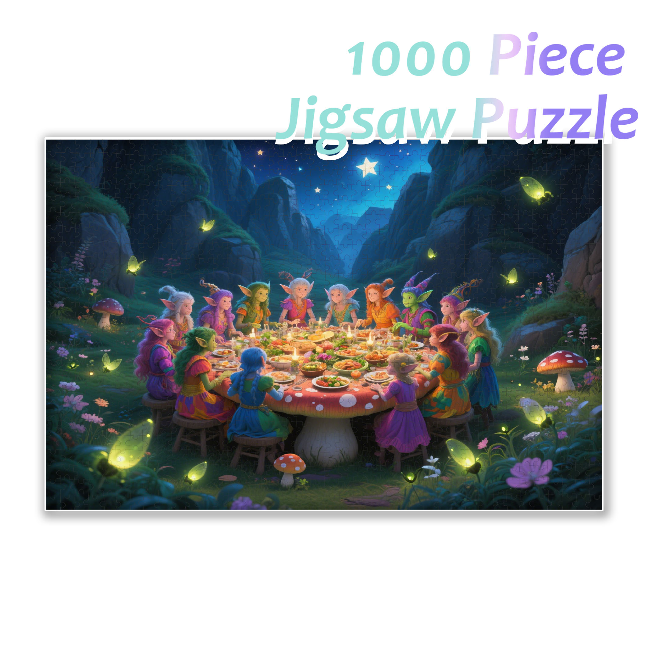 1000 Piece Jigsaw Puzzle - Elf Party Adult Challenge Jigsaw Game Game ...