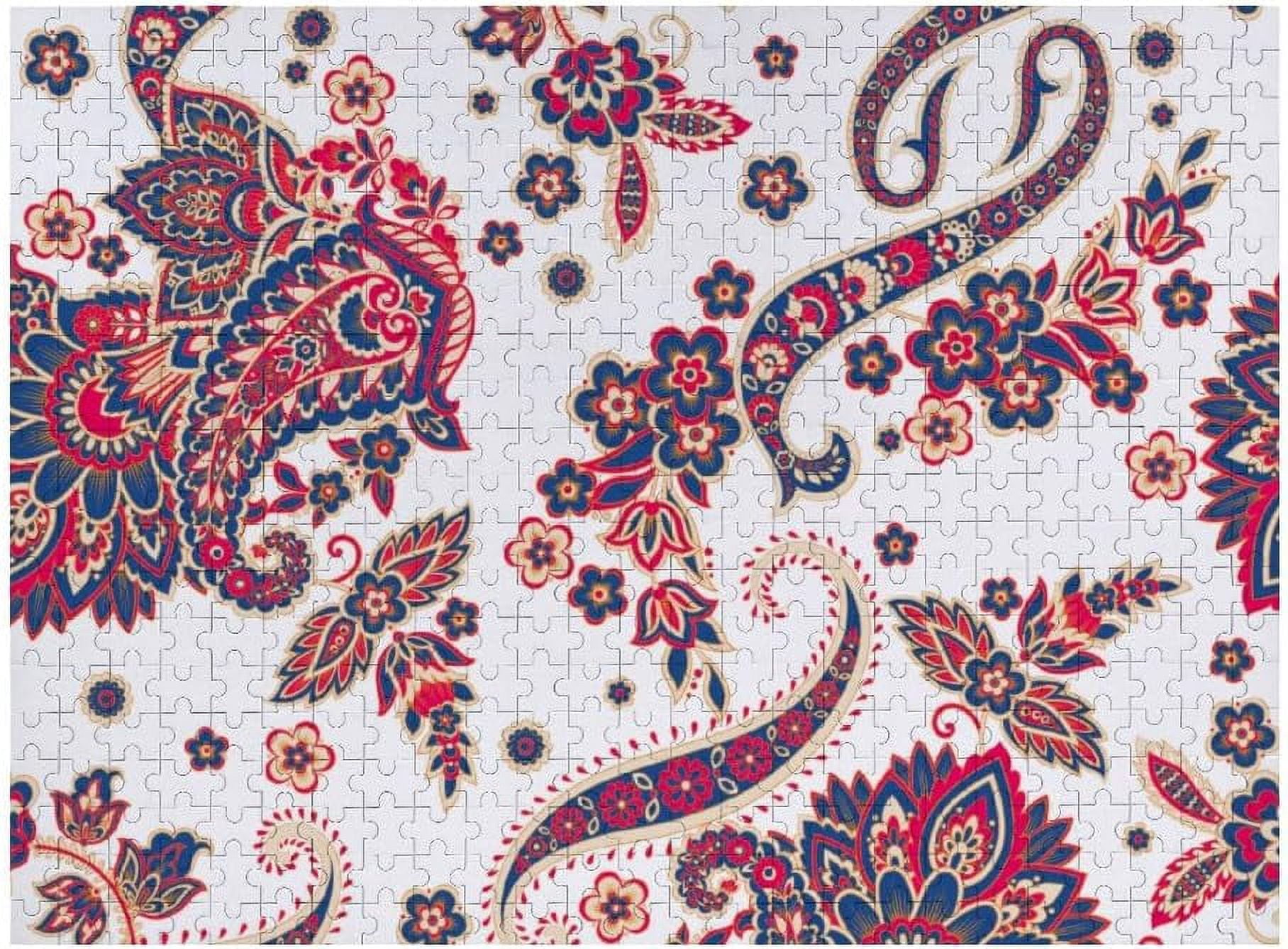 1000 Piece Jigsaw Puzzle for Kids Adults - Paisley and Ethnic Flowers ...
