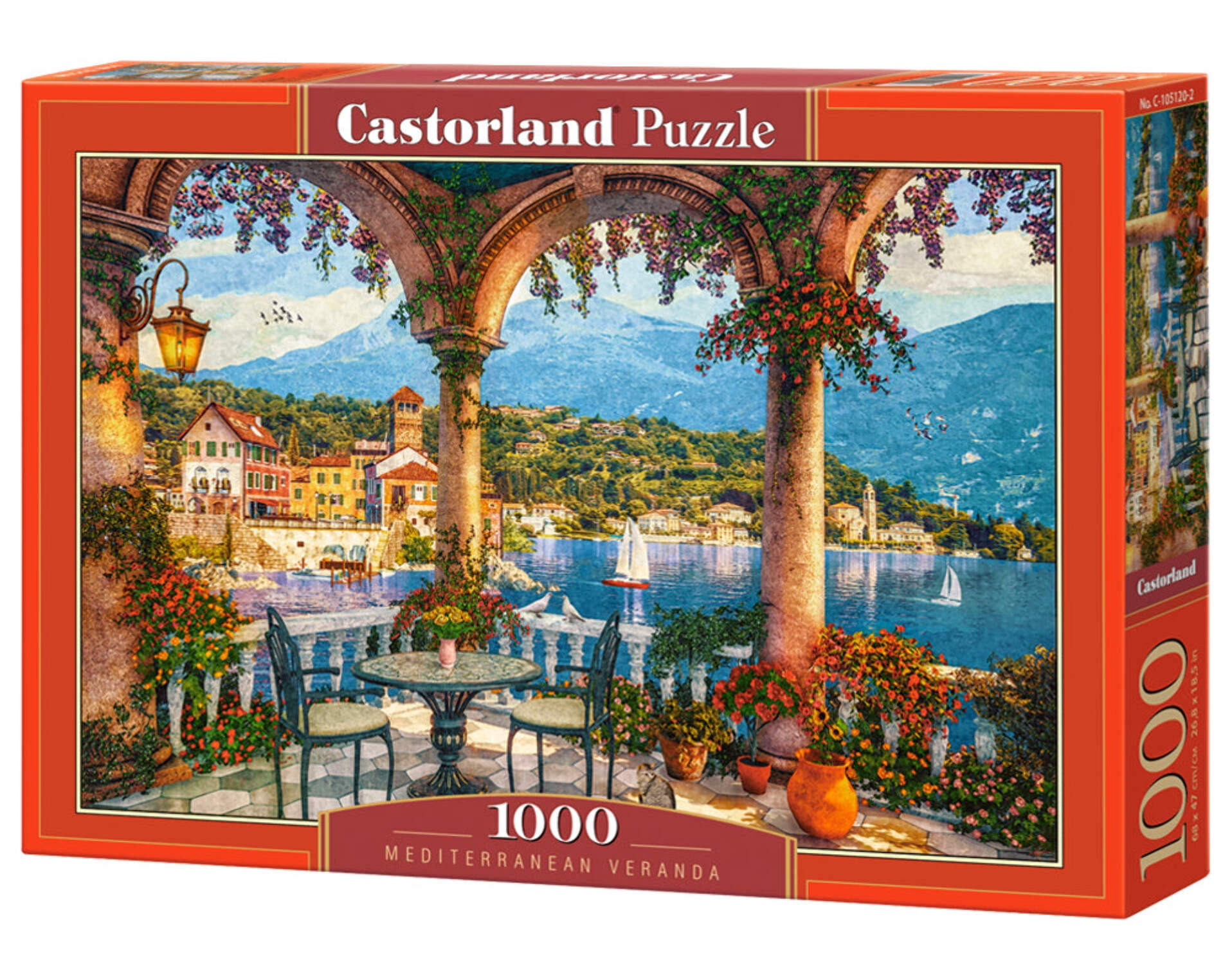 1000 Piece Jigsaw Puzzle, Mediterranean Veranda, Italian mountain lake ...