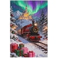 1000 Piece Jigsaw Puzzle, Xmas Train Christmas Castle Scene, Fun DIY ...