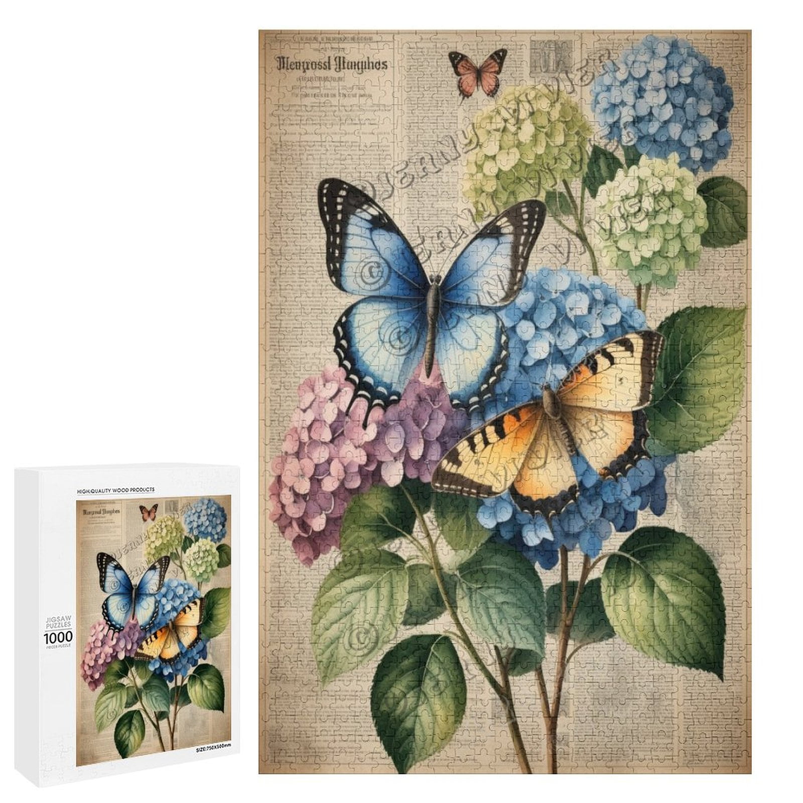 1000 Piece Jigsaw Puzzle for Adults – Cottage Garden Hydrangeas ...