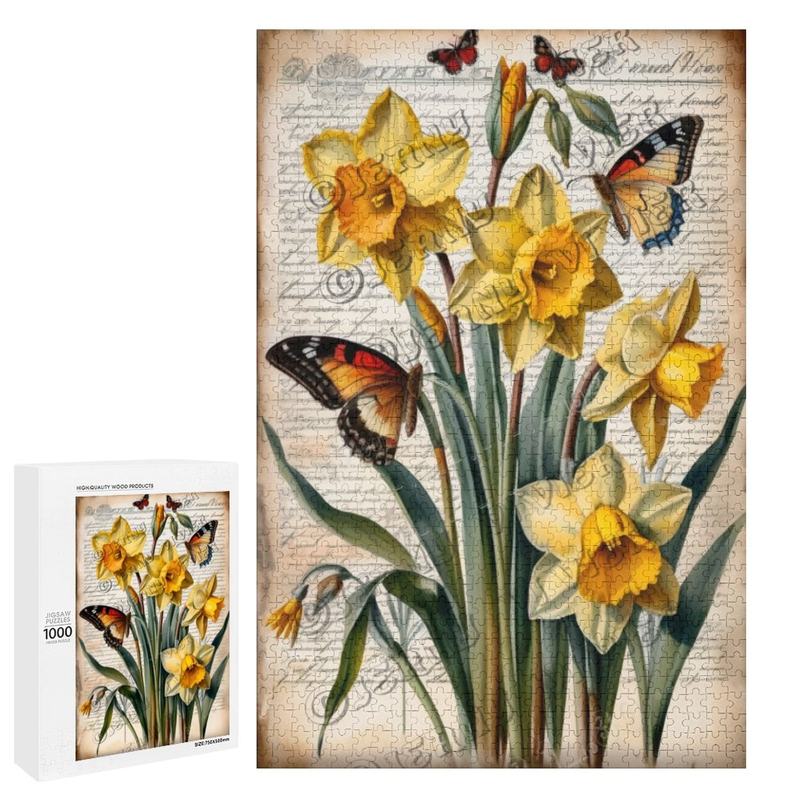 1000 Piece Jigsaw Puzzle for Adults – Cottagecore Daffodil Garden ...