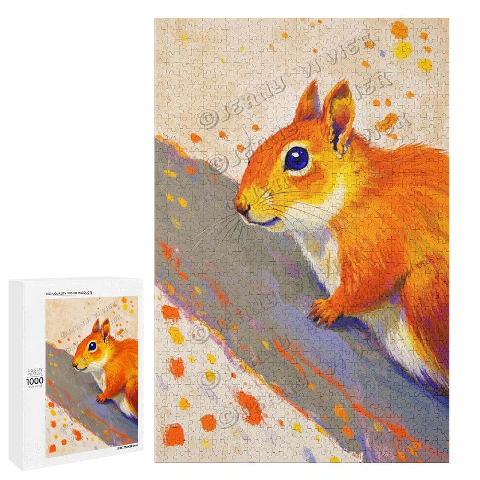 1000 Piece Jigsaw Puzzle for Adults – Cute Cartoon Squirrel Decor | Fun ...