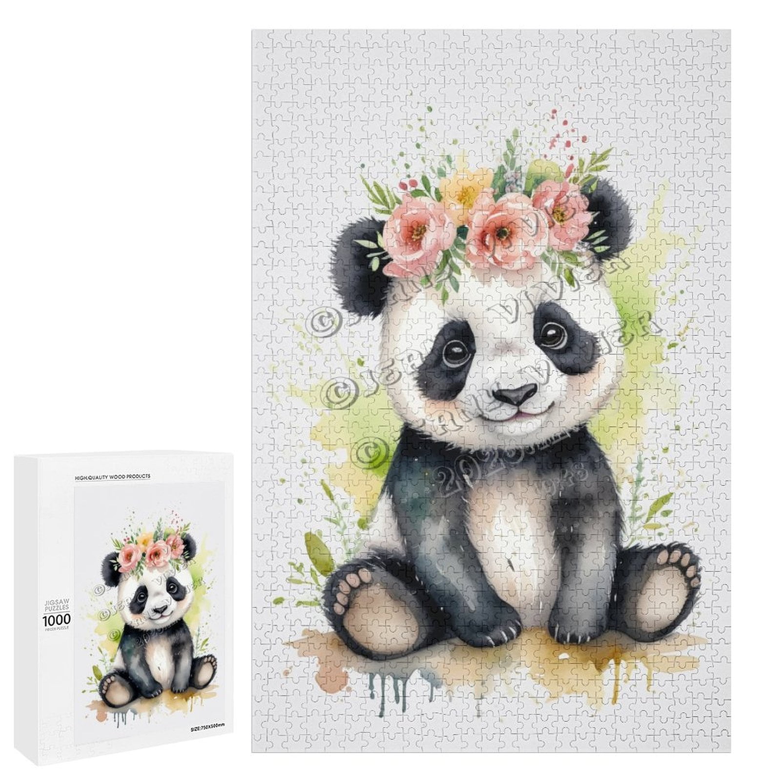 1000 Piece Jigsaw Puzzle for Adults - Wood Puzzles - Cute Panda Theme ...