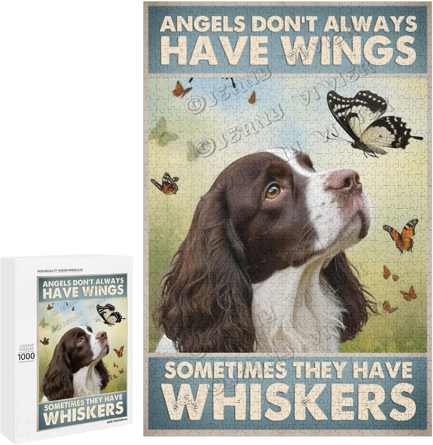 1000 Piece Jigsaw Puzzle for Adults - Wood Puzzles - English Springer ...