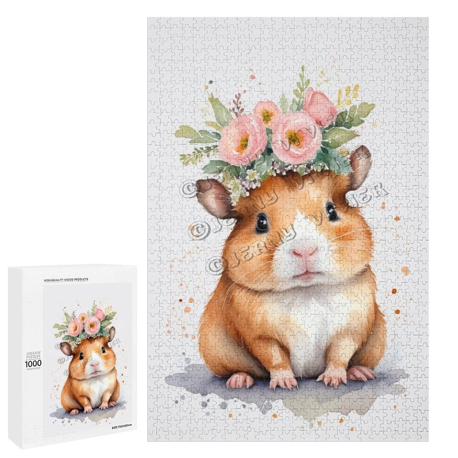 1000 Piece Jigsaw Puzzle for Adults - Wood Puzzles - Funny Hamster ...