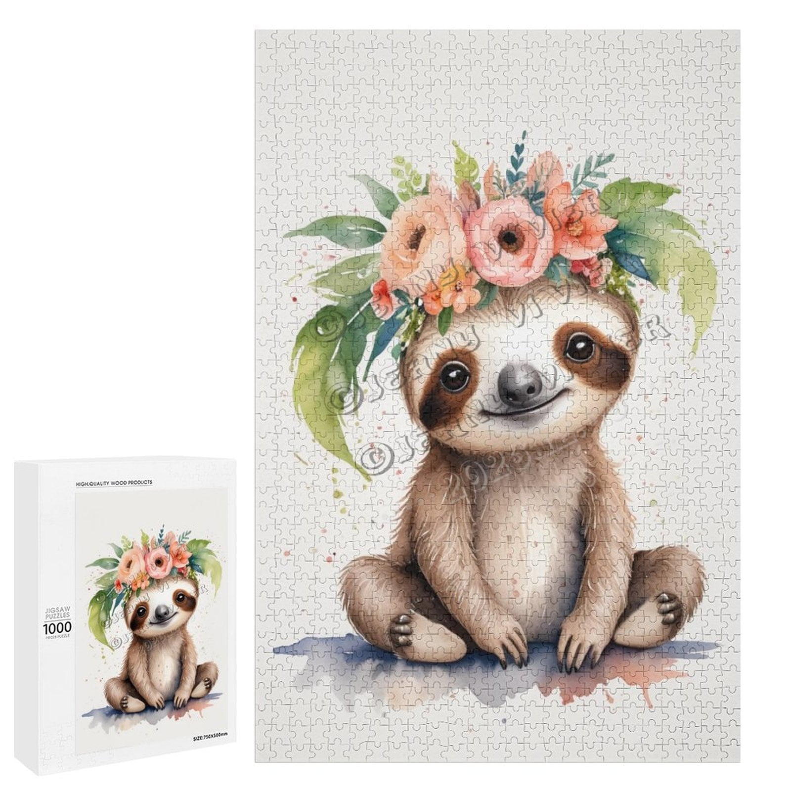 1000 Piece Jigsaw Puzzle for Adults - Wood Puzzles - Funny Sloth ...