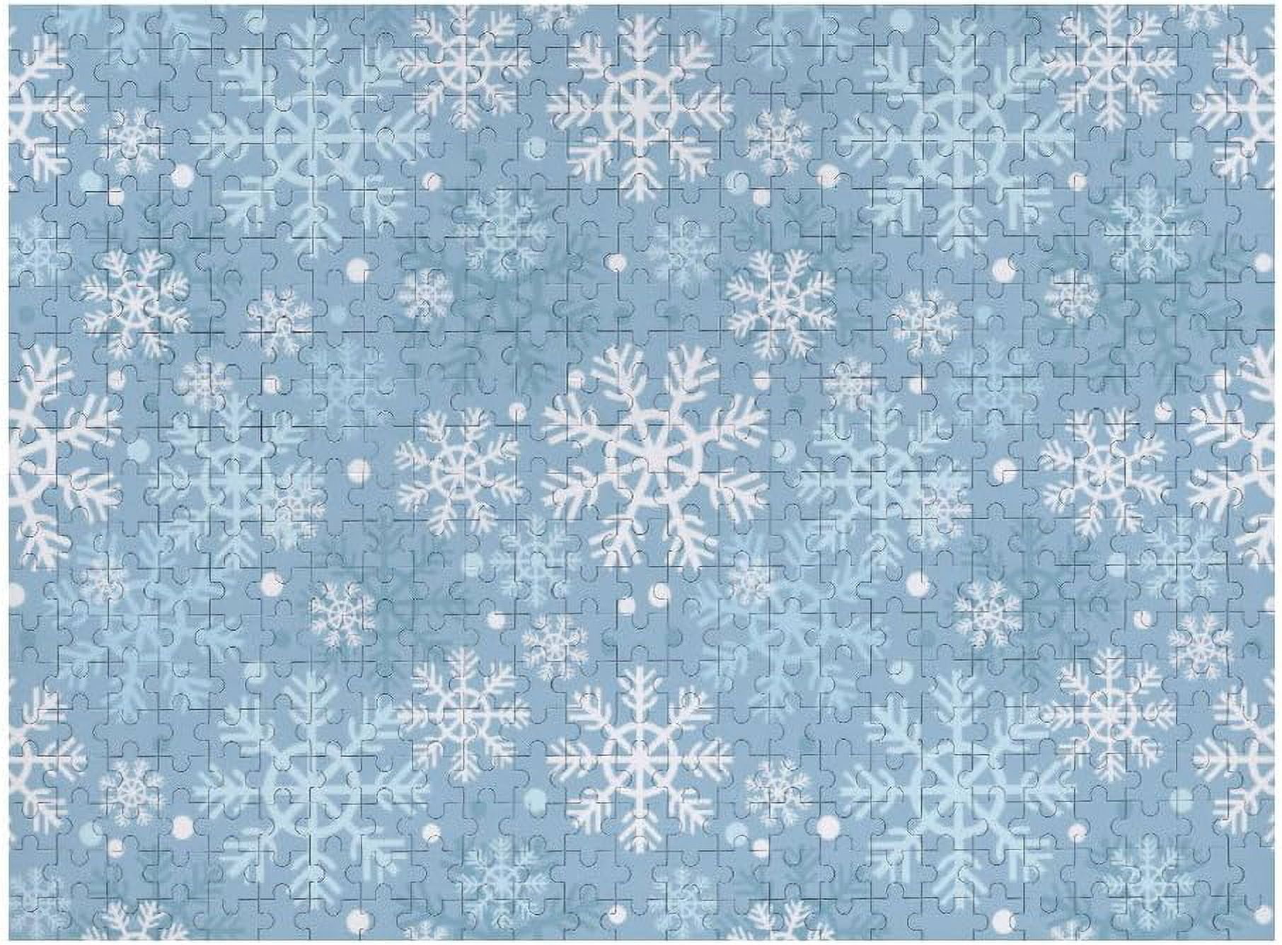 1000 Piece Jigsaw Puzzle for Kids Adults - Blue Grey Snowflakes ...