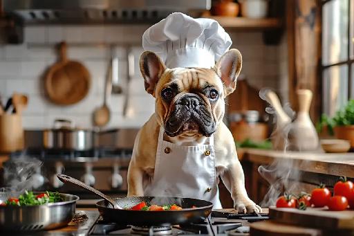 1000 Piece Jigsaw Puzzles for Adults - Cream French Bulldog Dog Chef ...
