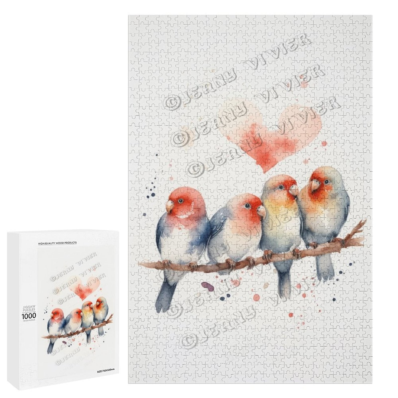 1000 Piece Jigsaw Puzzles for Adults - Wood Puzzles - Watercolor ...