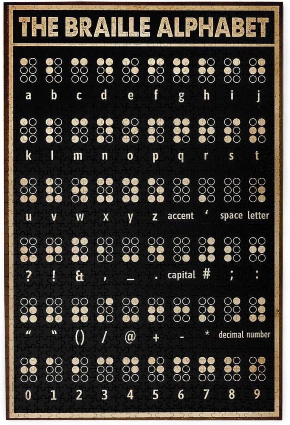 1000 Piece Jigsaw Puzzles Braille Knowledge The Braille Alphabet ...