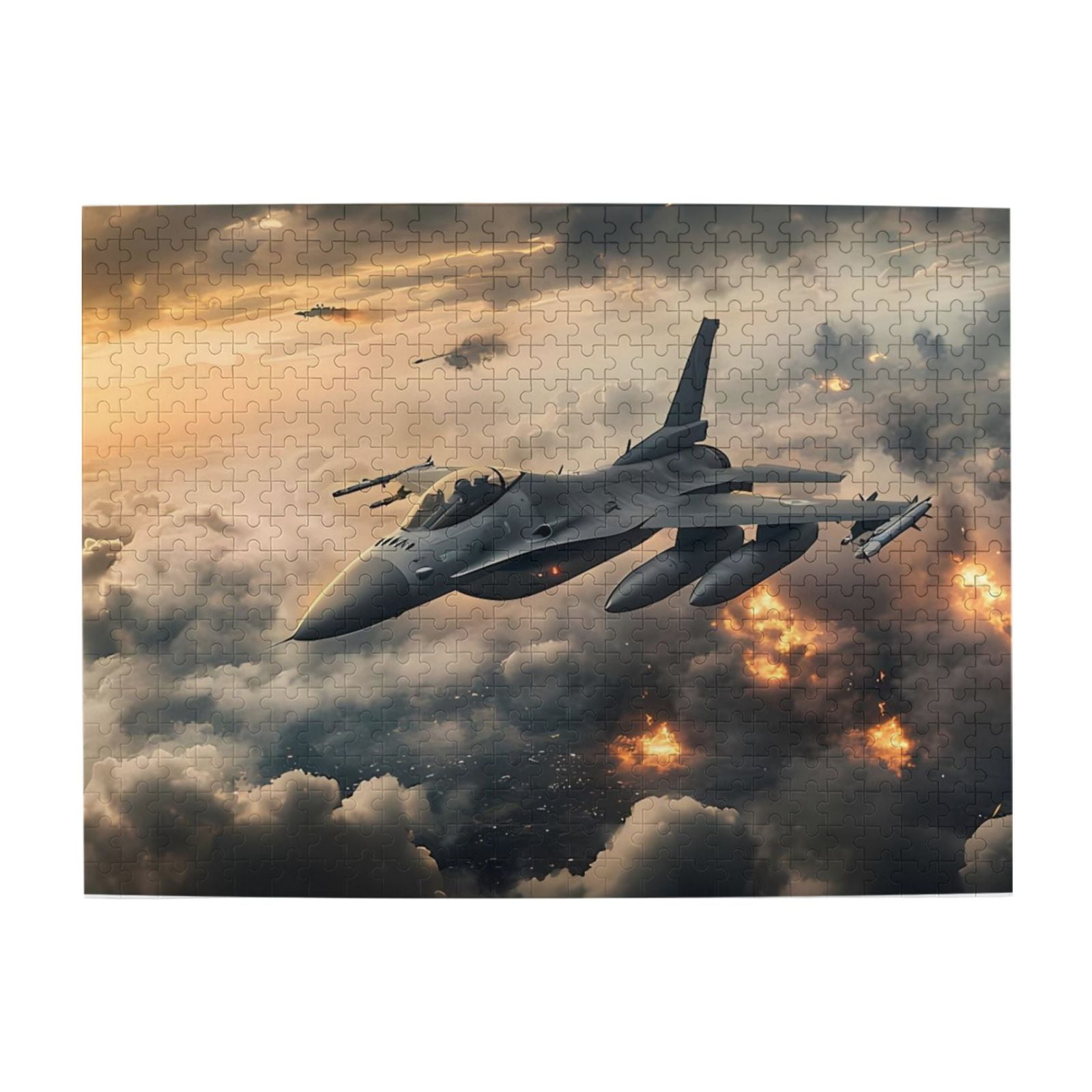 1000 Piece Military Fighter Jet Puzzle For Adults – Dynamic Air Battle ...