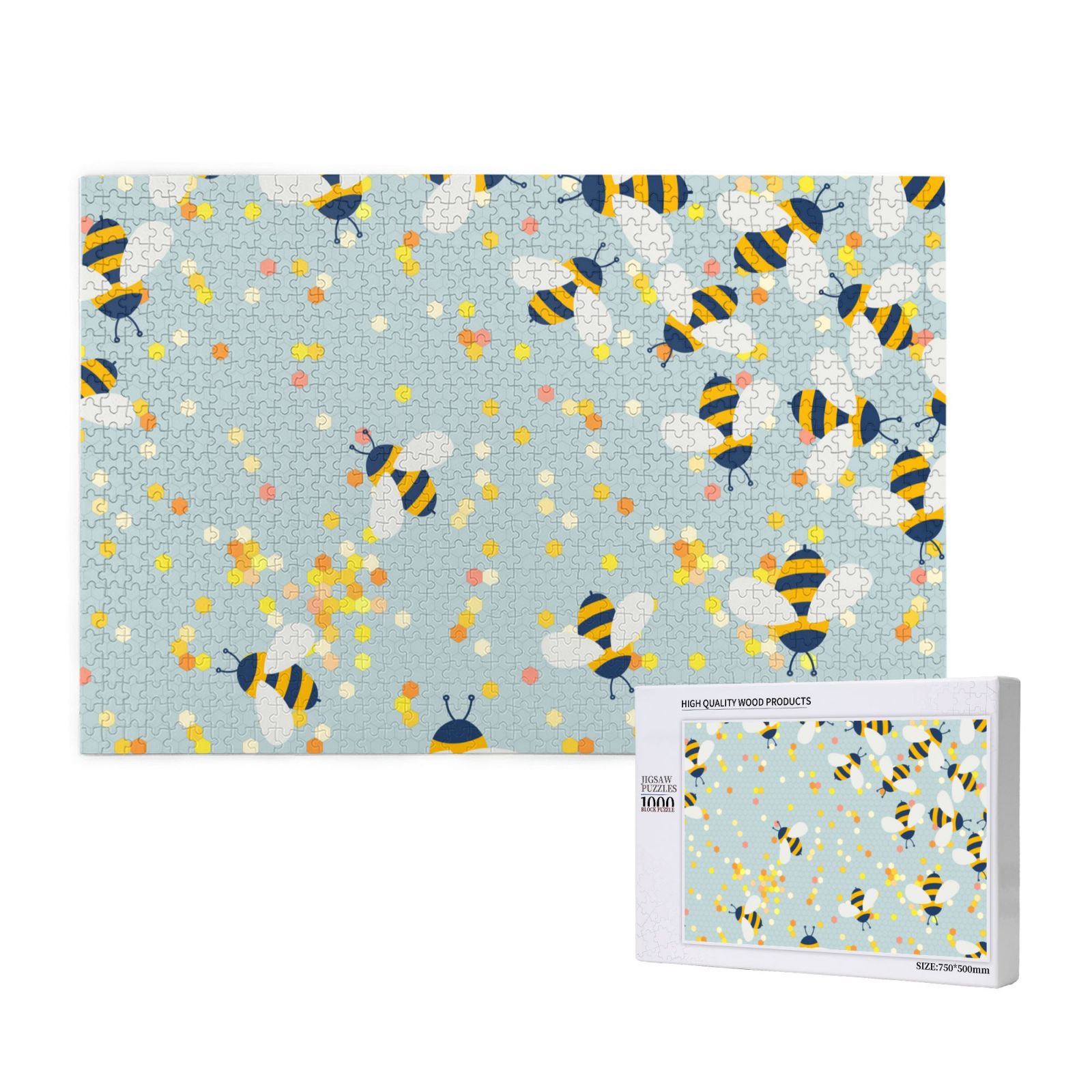 1000 Piece Photo Puzzle Bees Family Reunion Puzzle, Wooden Puzzles for ...