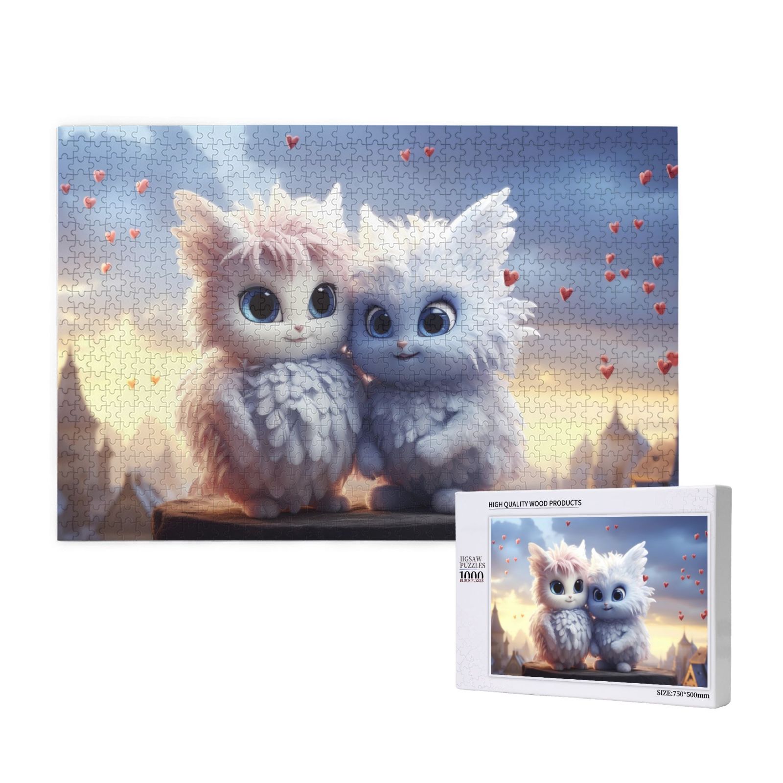 1000 Piece Photo Puzzle Cute Animal Couple Family Reunion Puzzle ...